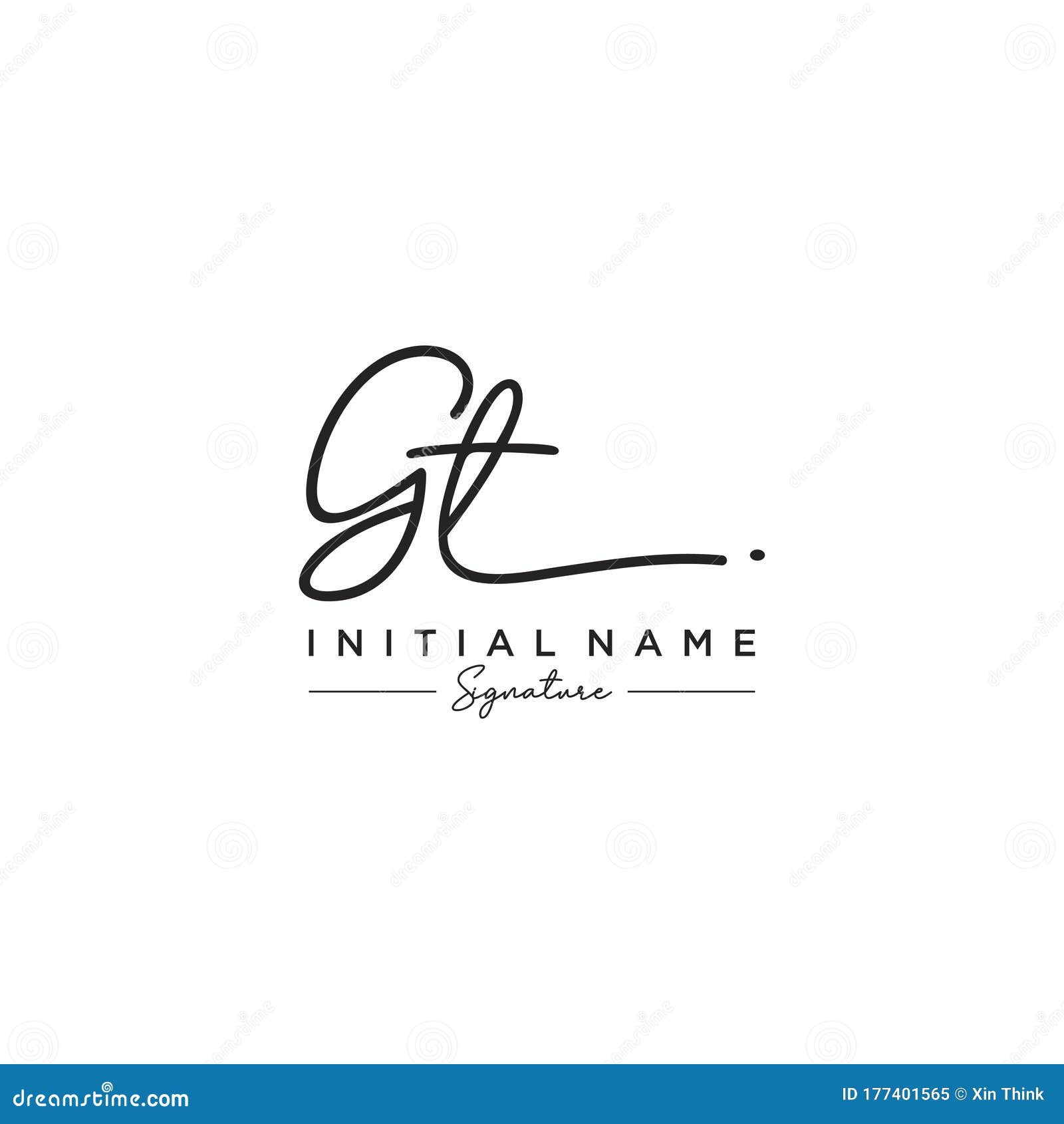 Letter GT Signature Logo Template Vector Stock Vector - Illustration of ...