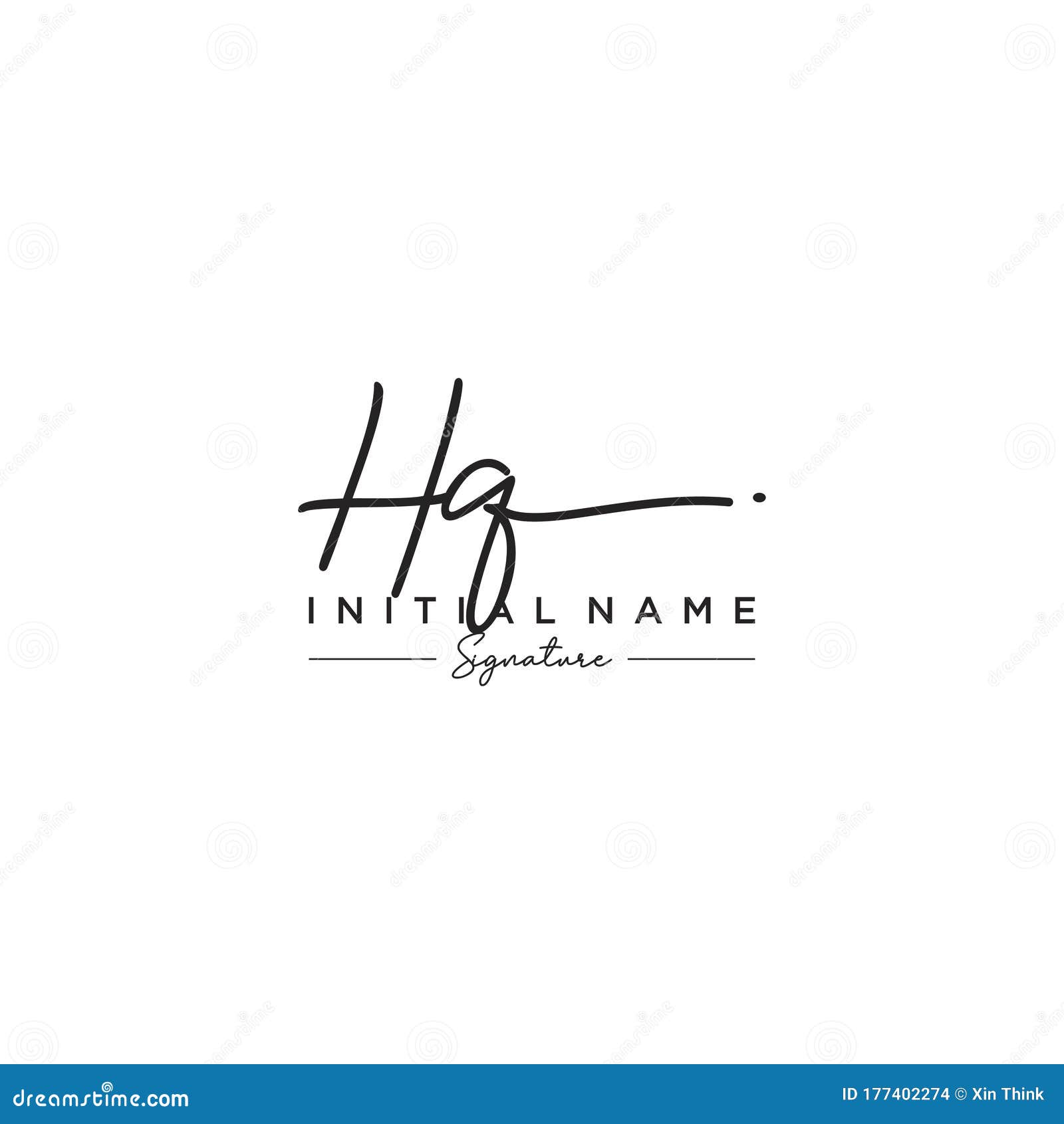 Letter HQ Signature Logo Template Vector Stock Vector - Illustration of ...