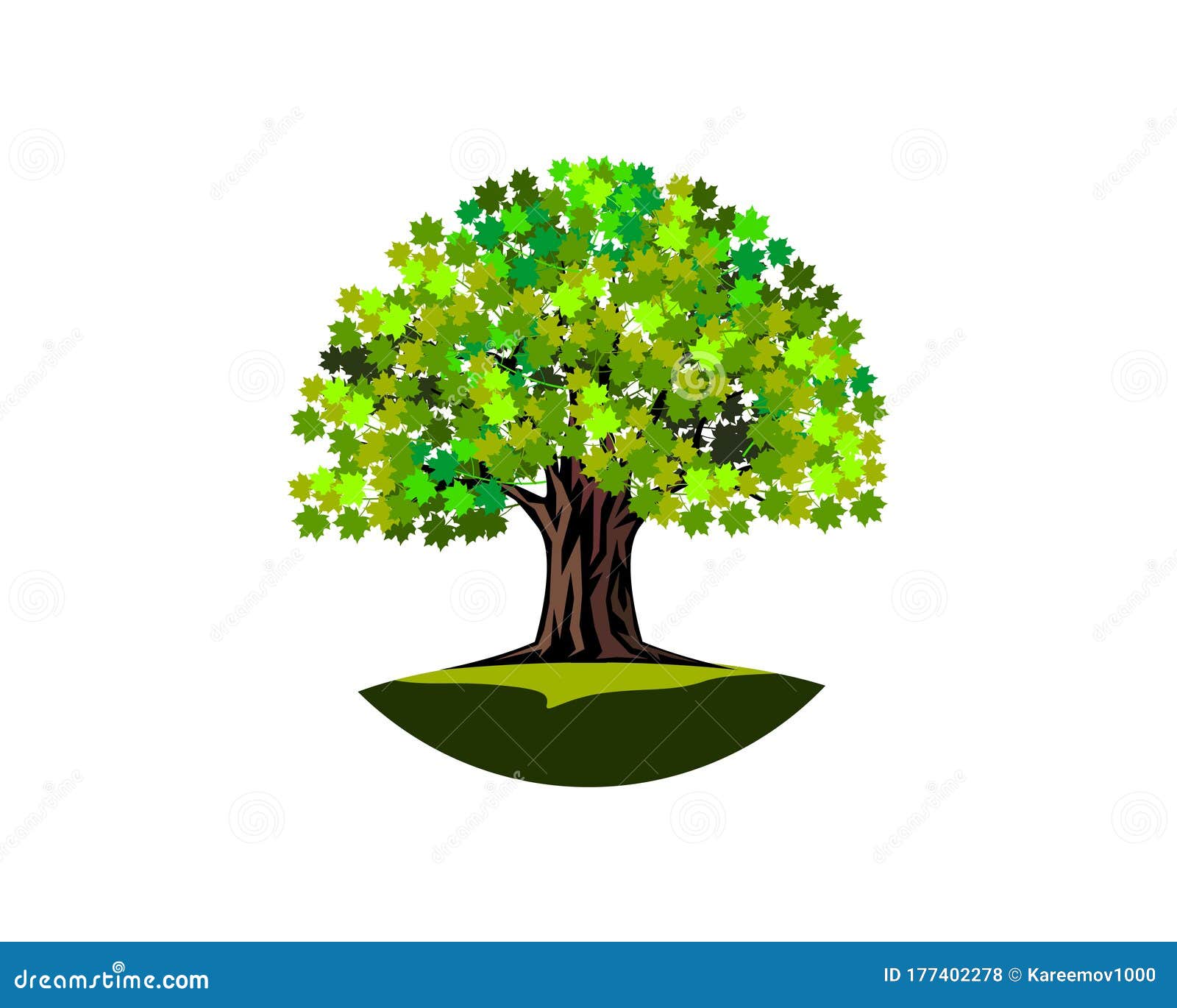 Green Maple Tree Vector Image Stock Vector - Illustration of brown ...