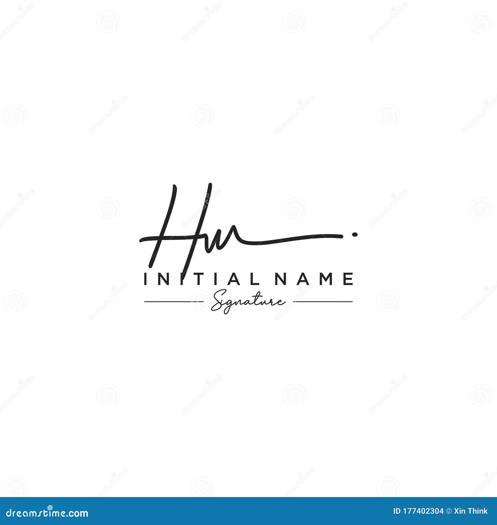 Letter HW Signature Logo Template Vector Stock Vector - Illustration of ...
