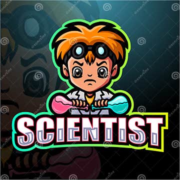 Scientist Mascot Esport Logo Design Stock Vector - Illustration of ...