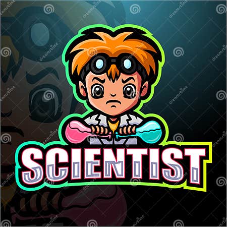 Scientist Mascot Esport Logo Design Stock Vector - Illustration of ...