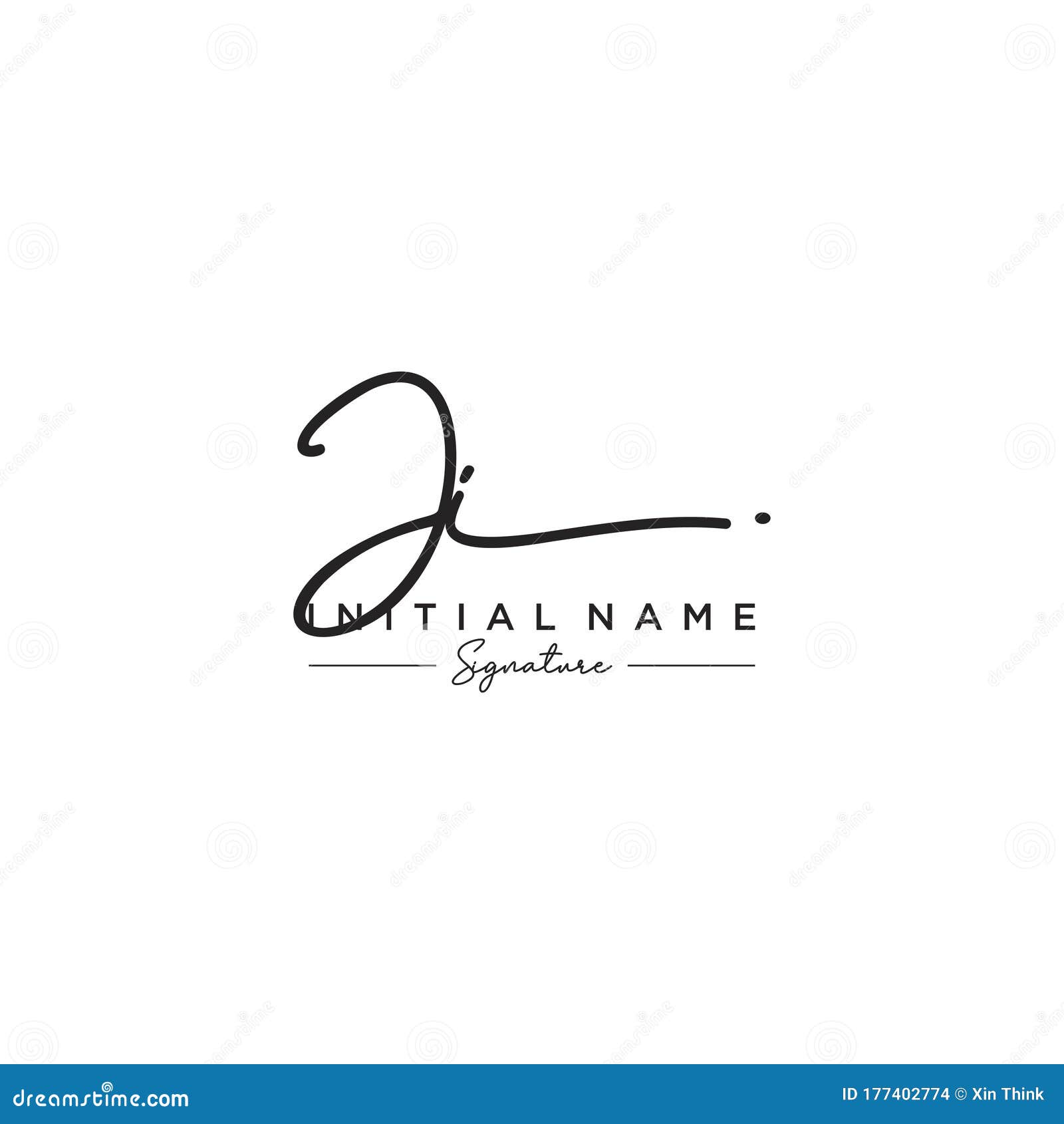 Letter JI Signature Logo Template Vector Stock Vector - Illustration of ...