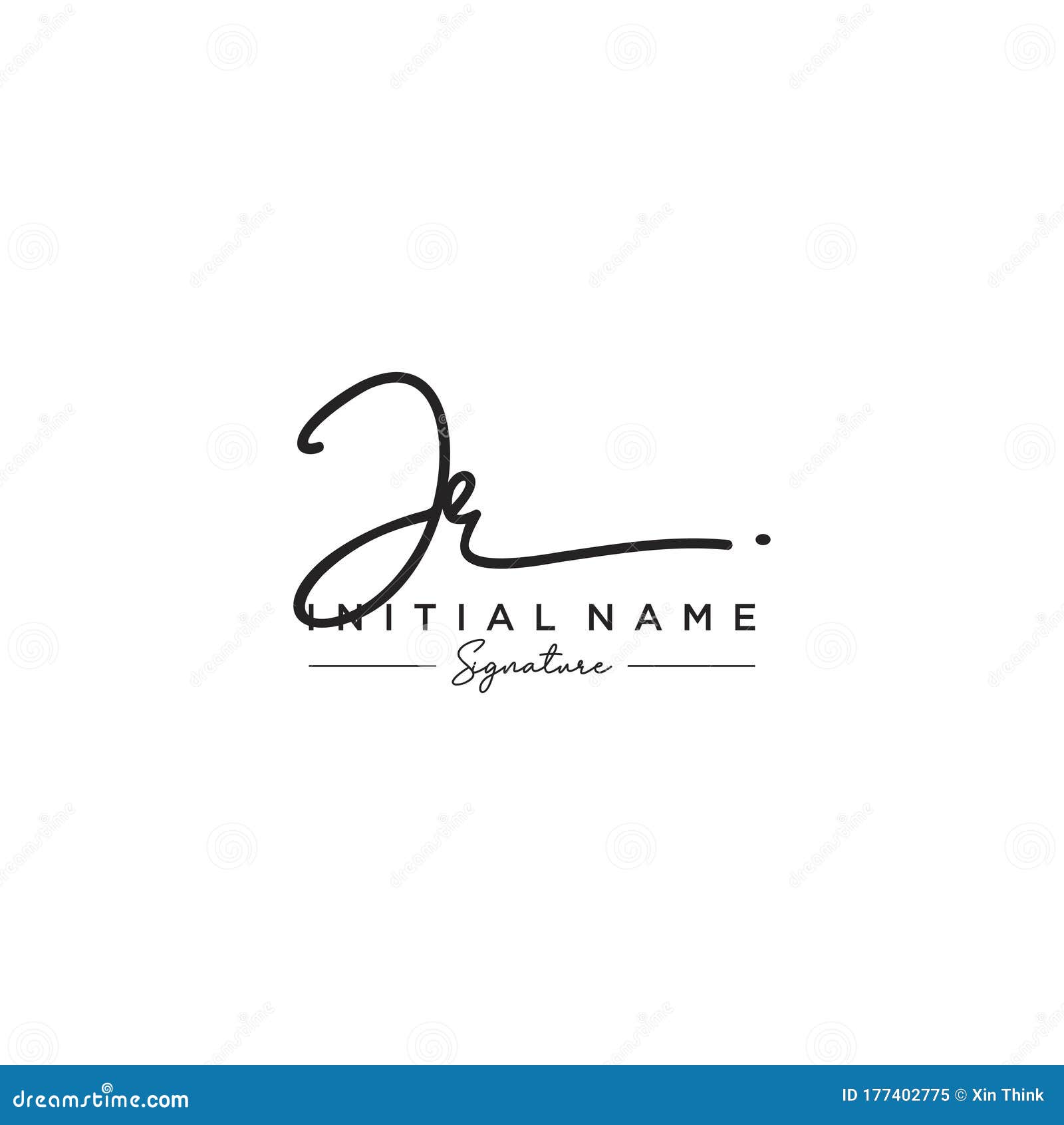 Letter JR Signature Logo Template Vector Stock Vector - Illustration of ...