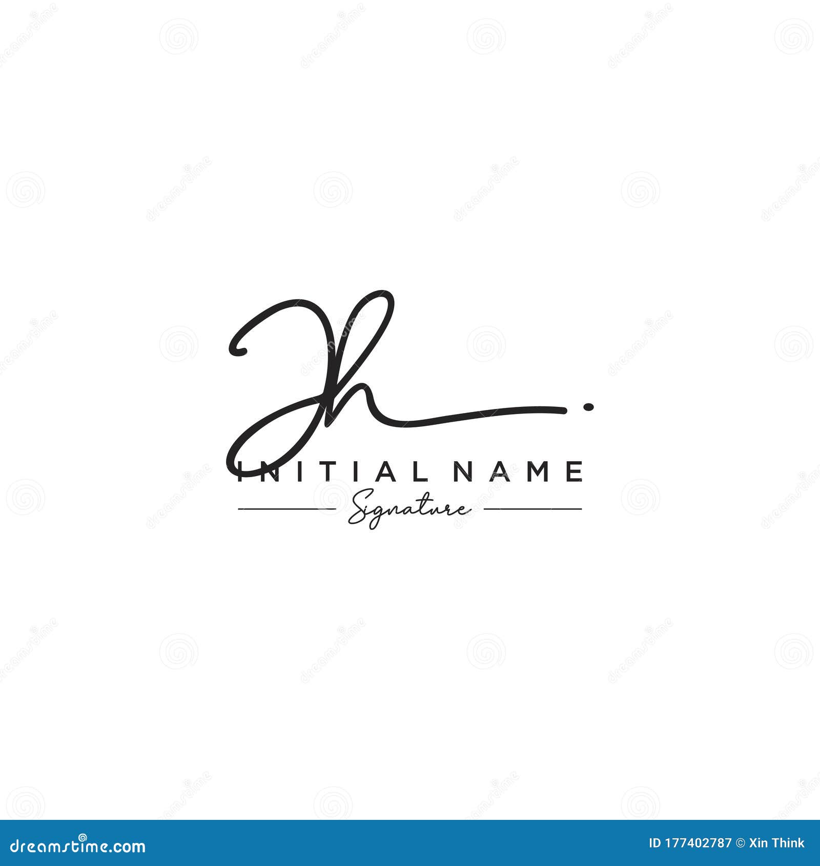 Letter JH Signature Logo Template Vector Stock Vector - Illustration of ...