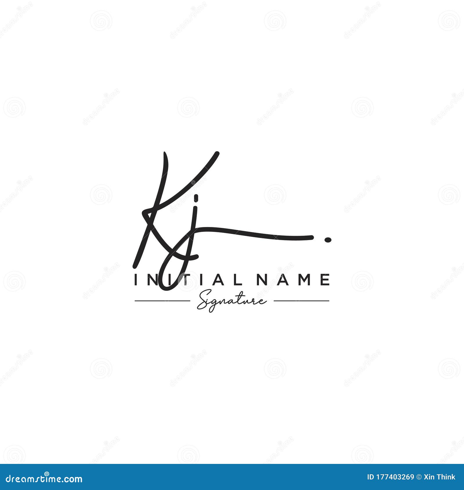 Letter KJ Signature Logo Template Vector Stock Vector - Illustration of ...