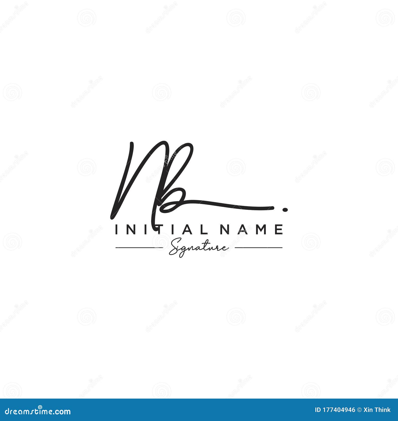 Letter NB Signature Logo Template Vector Stock Vector - Illustration of ...