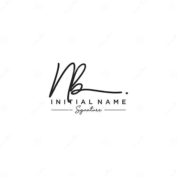 Letter NB Signature Logo Template Vector Stock Vector - Illustration of ...