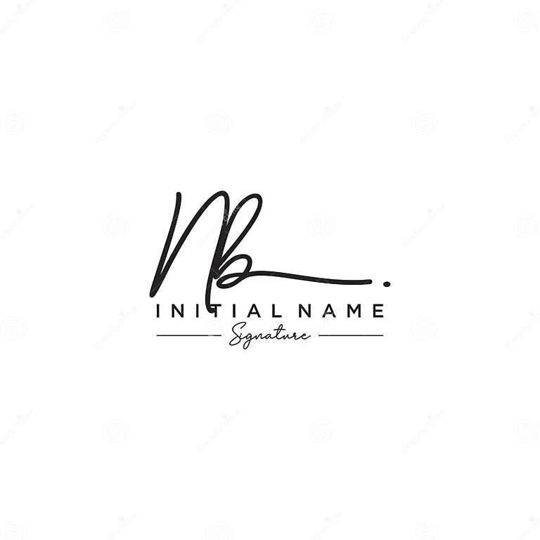 Letter NB Signature Logo Template Vector Stock Vector - Illustration of ...