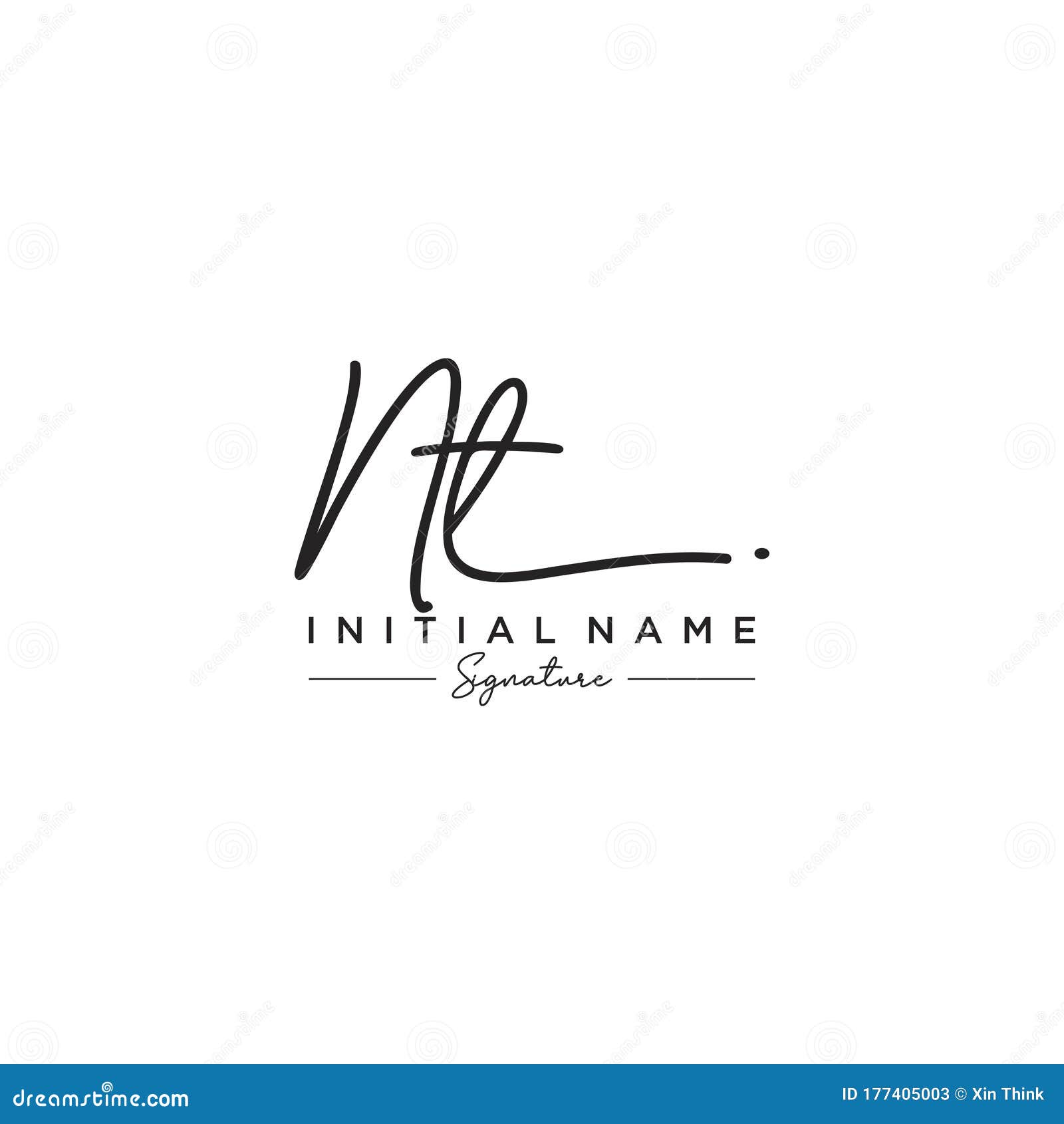 Letter NT Signature Logo Template Vector Stock Vector - Illustration of ...