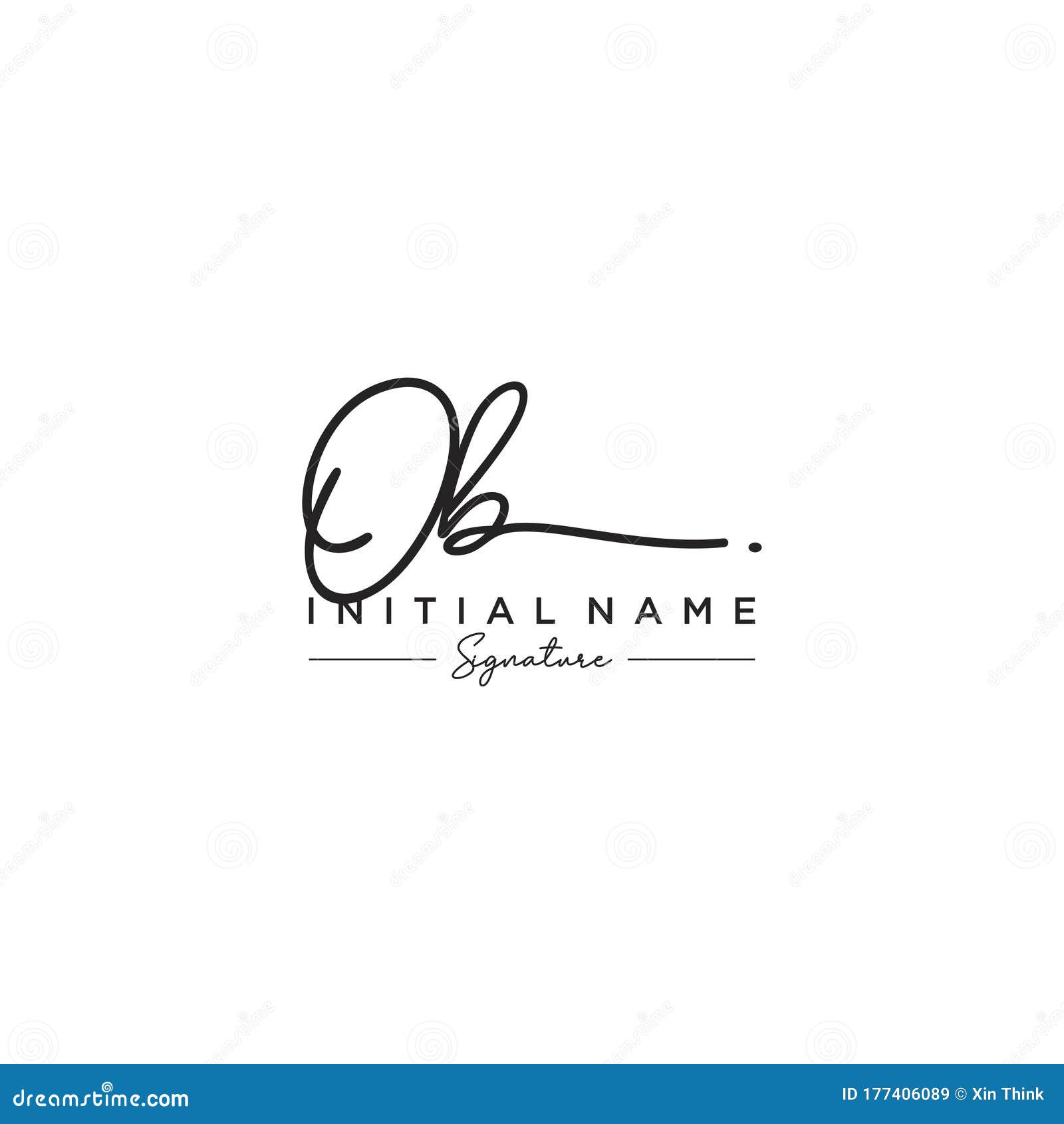 Letter OB Signature Logo Template Vector Stock Vector - Illustration of ...