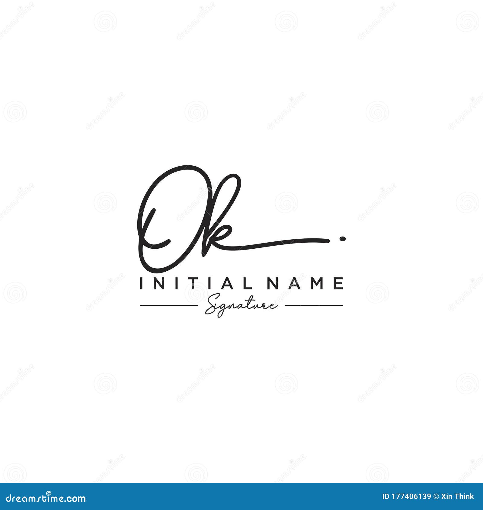 Letter OK Signature Logo Template Vector Stock Vector - Illustration of ...