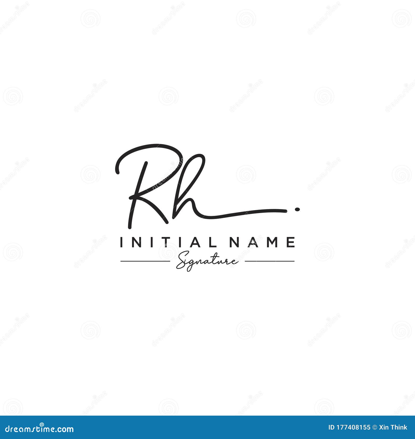 Letter RH Signature Logo Template Vector Stock Vector - Illustration of ...