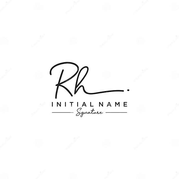 Letter RH Signature Logo Template Vector Stock Vector - Illustration of ...