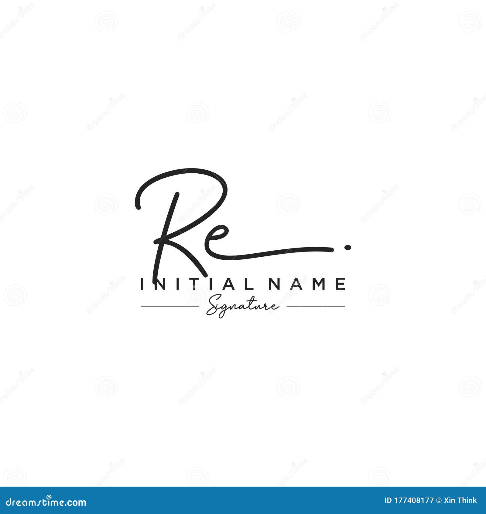 Letter RE Signature Logo Template Vector Stock Vector - Illustration of ...