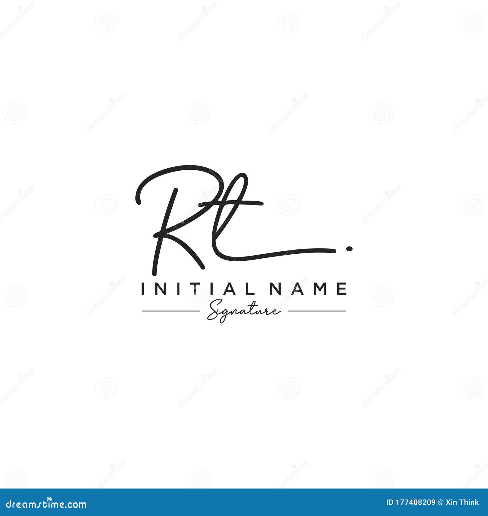 Letter RT Signature Logo Template Vector Stock Vector - Illustration of ...
