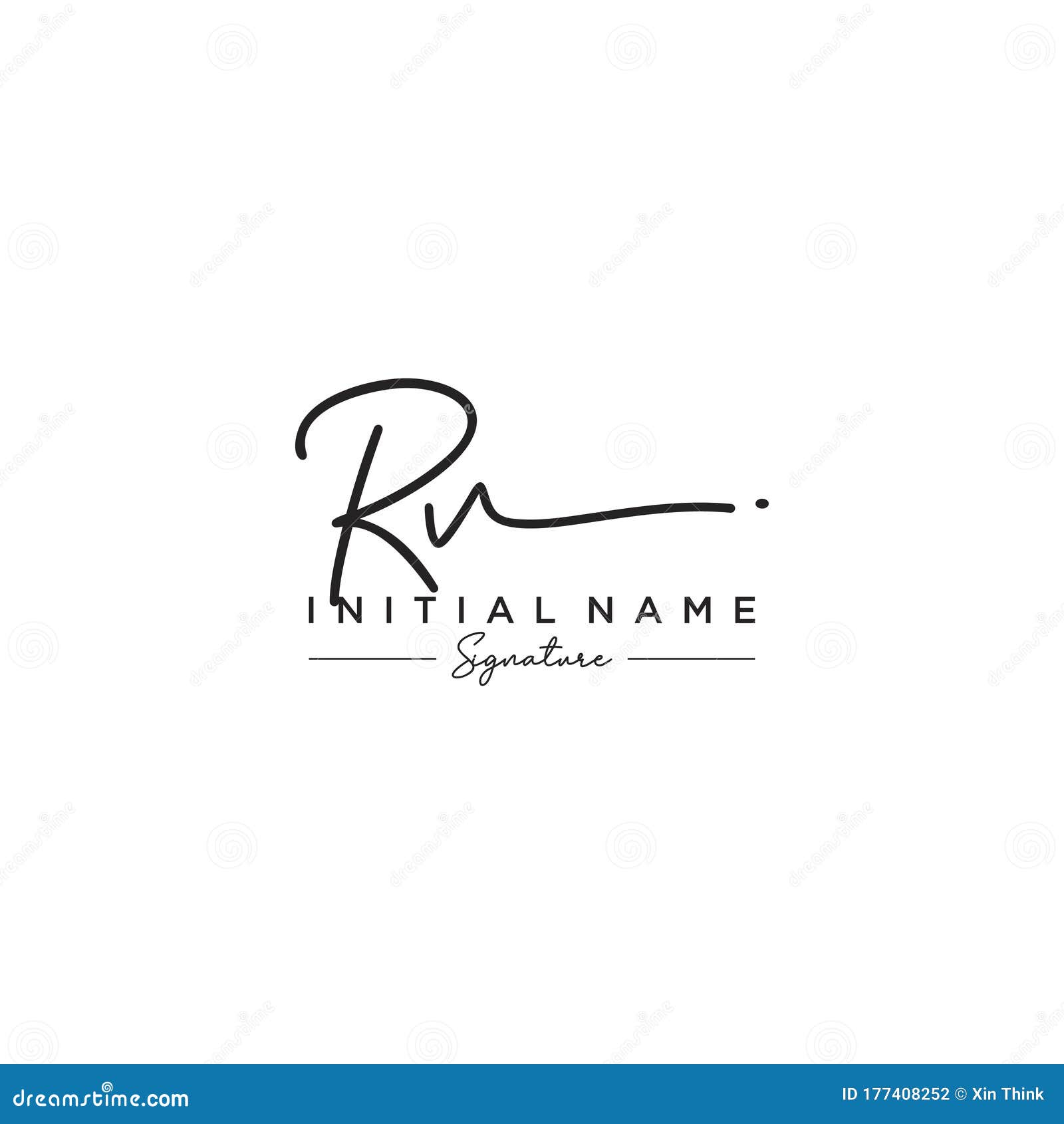 Letter RV Signature Logo Template Vector Stock Vector - Illustration of ...