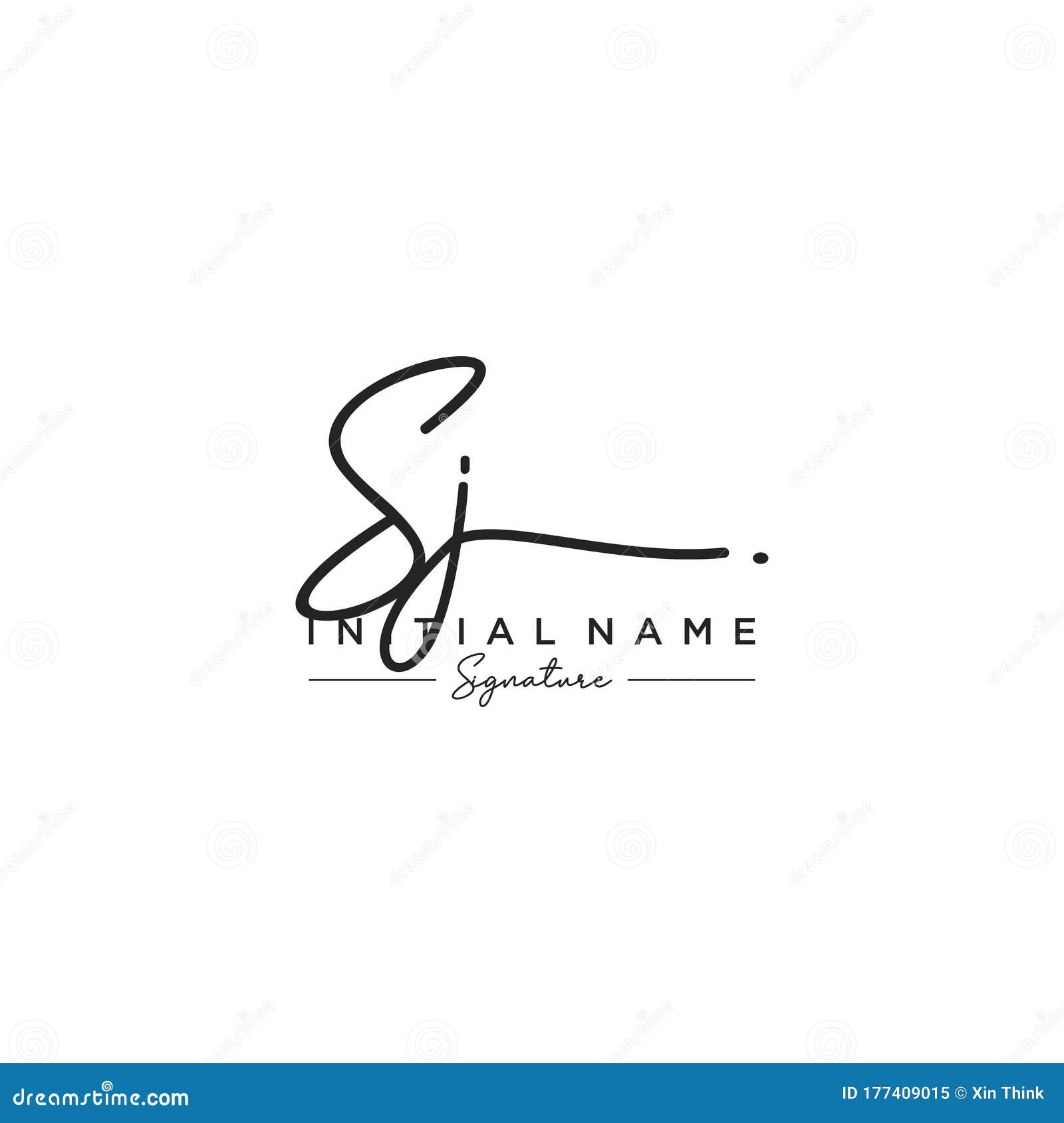 Letter SJ Signature Logo Template Vector Stock Vector - Illustration of ...