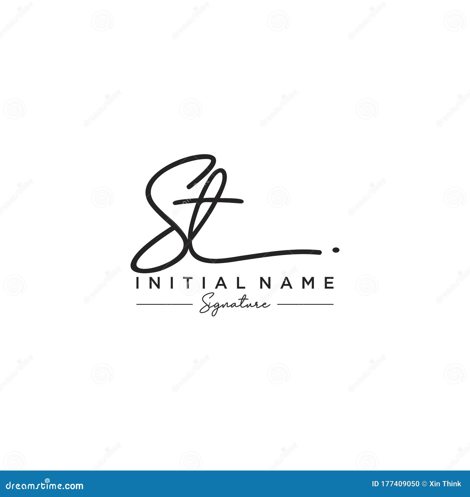 Letter ST Signature Logo Template Vector Stock Vector - Illustration of ...