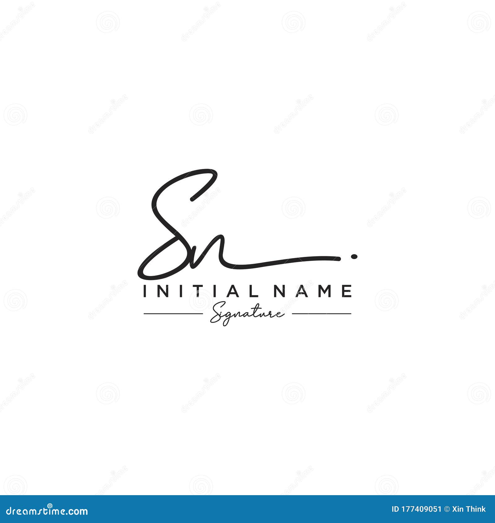 Letter SN Signature Logo Template Vector Stock Vector - Illustration of ...