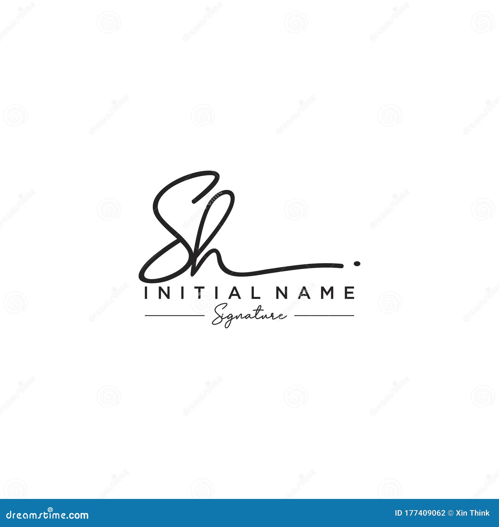 Letter SH Signature Logo Template Vector Stock Vector - Illustration of ...