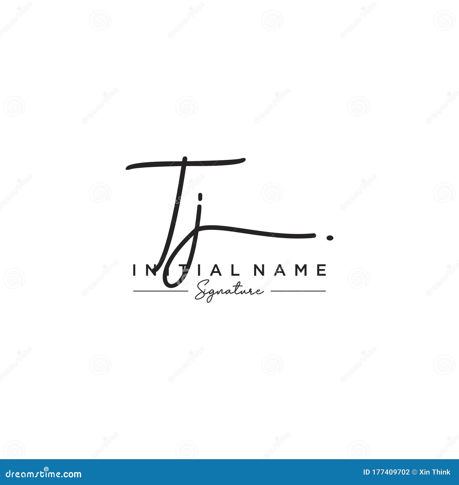 Letter TJ Signature Logo Template Vector Stock Vector - Illustration of ...