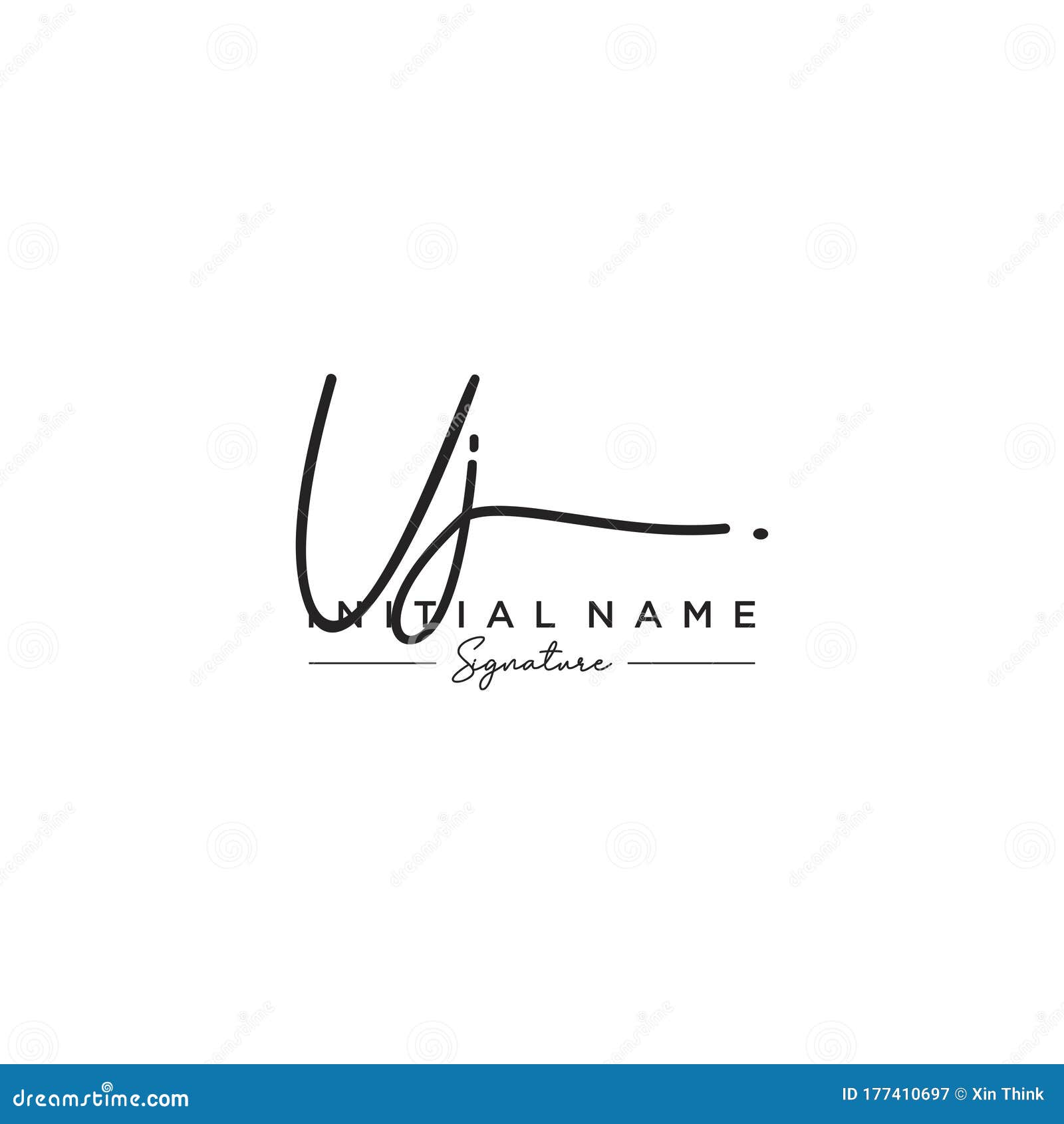 Letter UJ Signature Logo Template Vector Stock Vector - Illustration of ...
