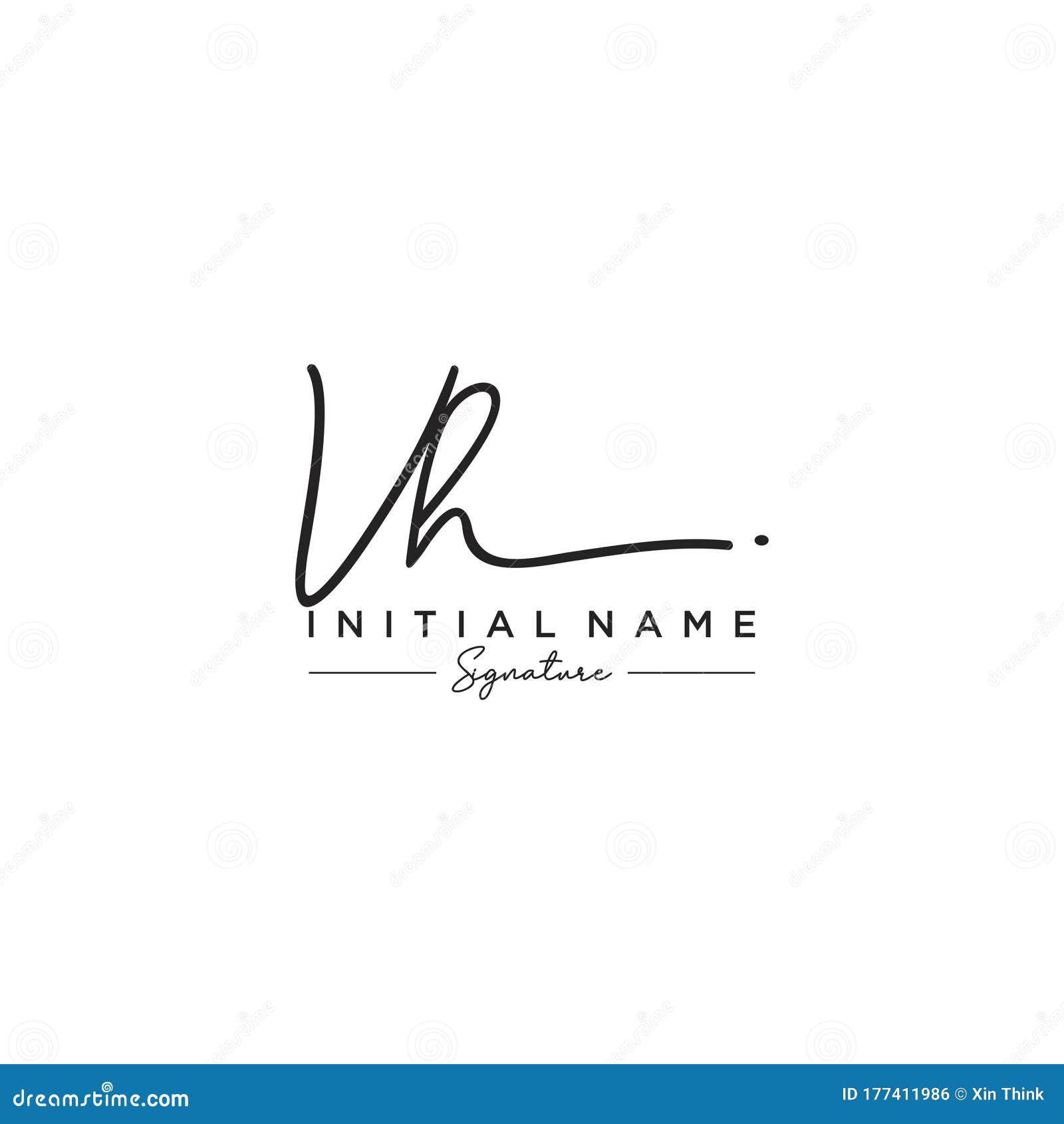 Letter VH Signature Logo Template Vector Stock Vector - Illustration of ...