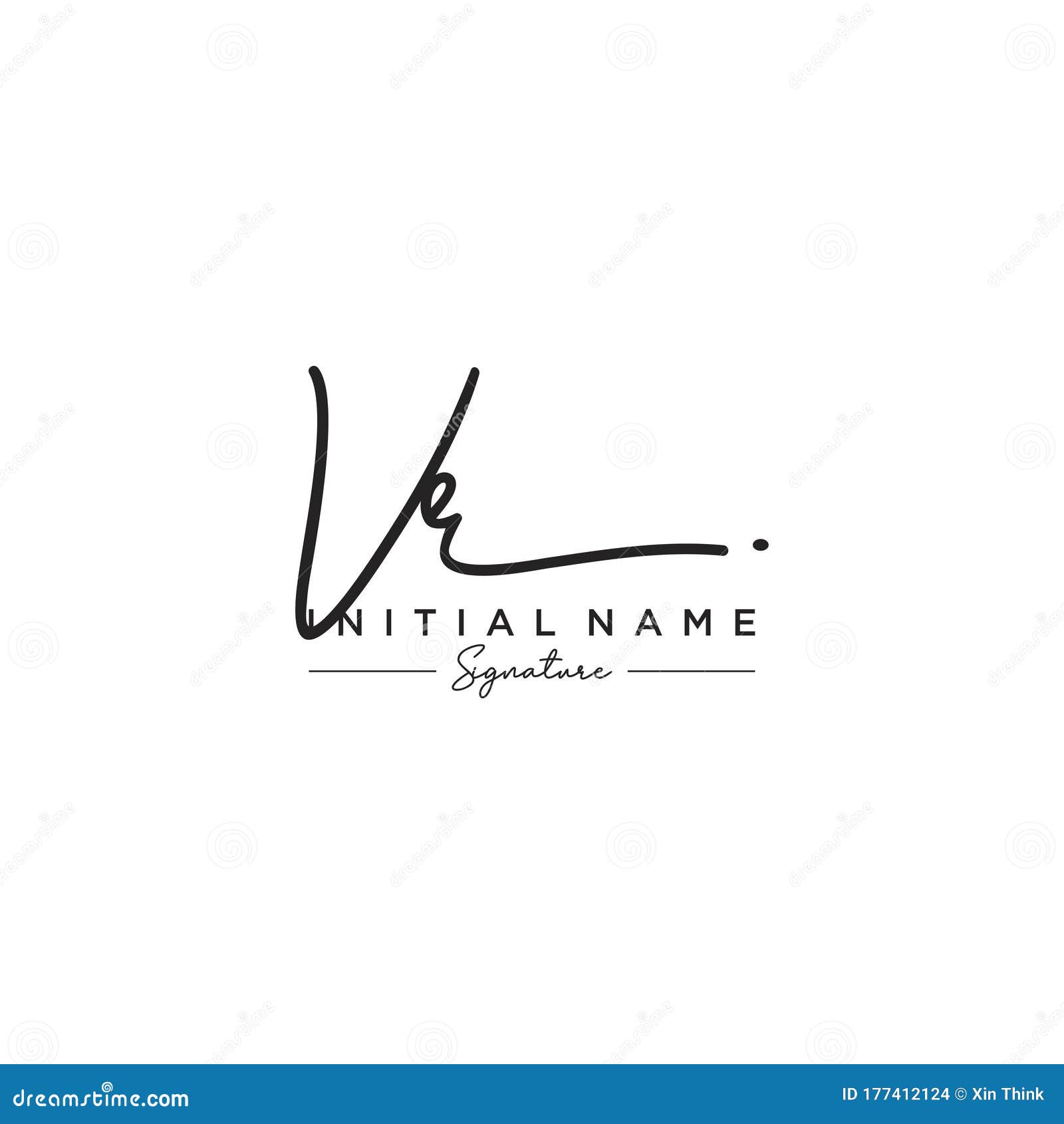 Letter VR Signature Logo Template Vector Stock Vector - Illustration of ...