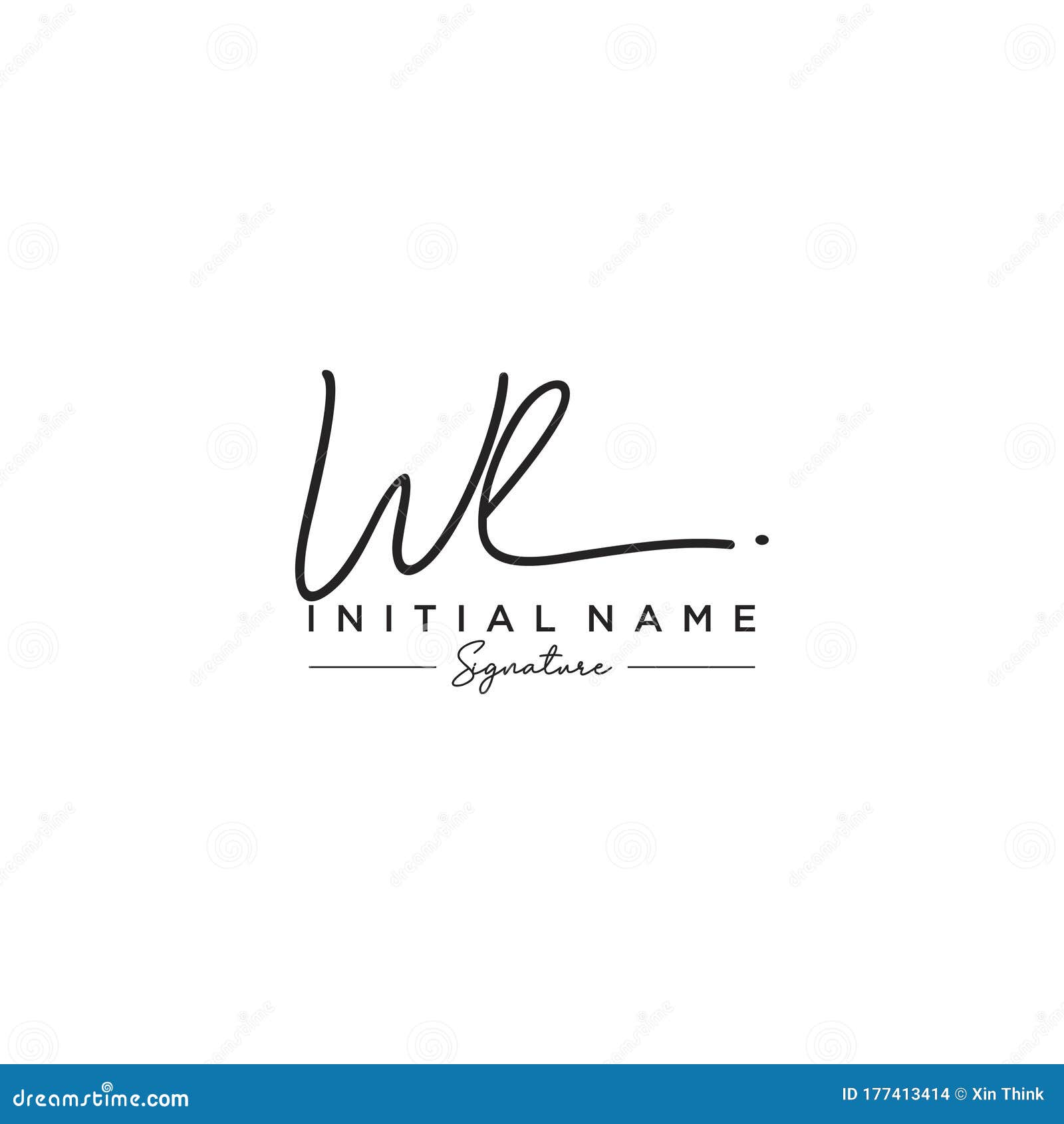 Letter WL Signature Logo Template Vector Stock Vector - Illustration of ...