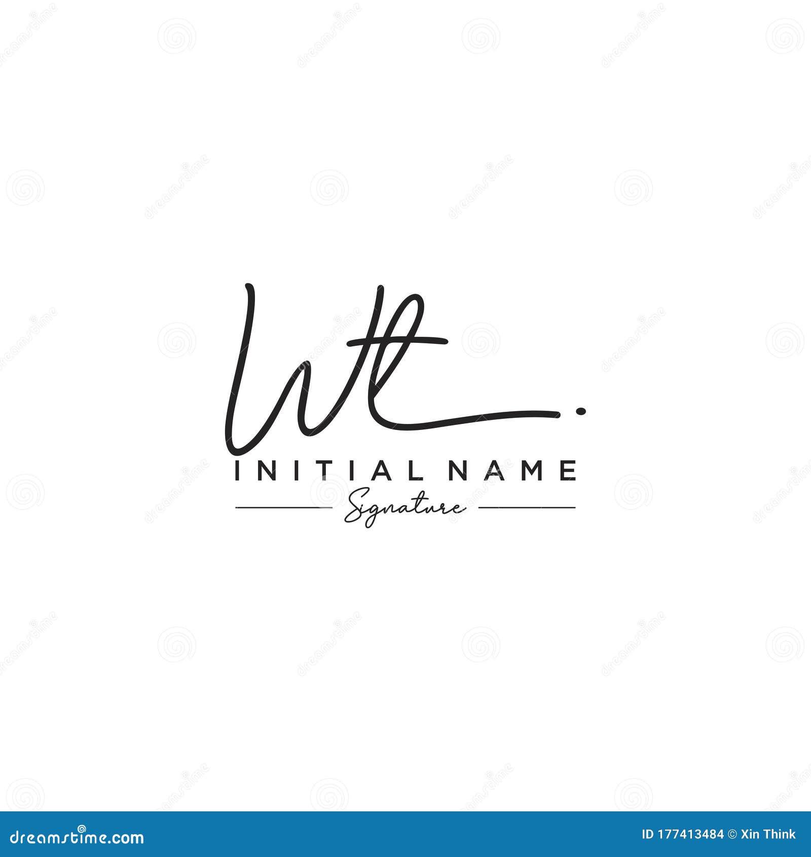 Letter WT Signature Logo Template Vector Stock Vector - Illustration of ...