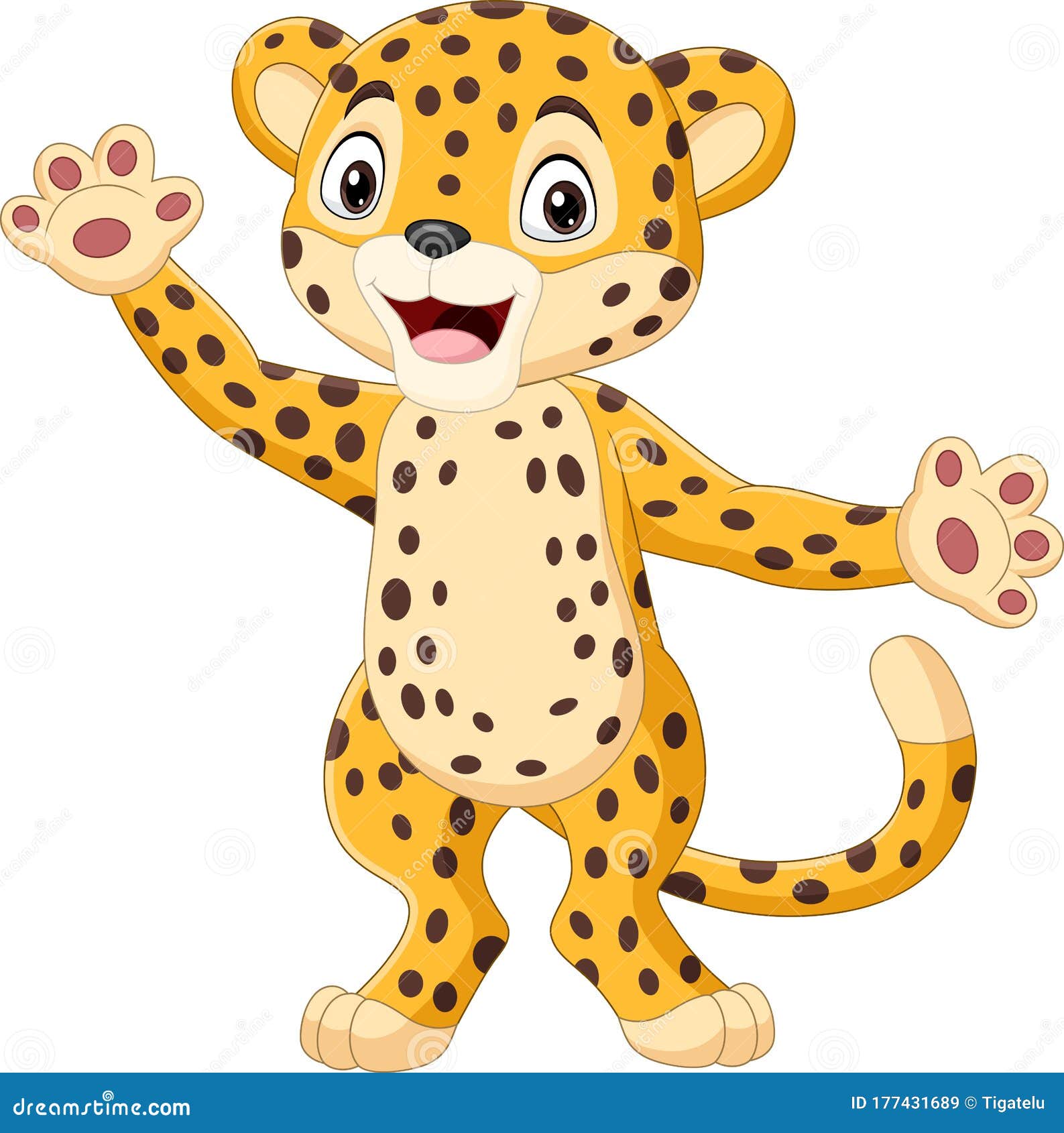 Cartoon Leopard Presenting On Hollow Log Near The Empty Framed ...