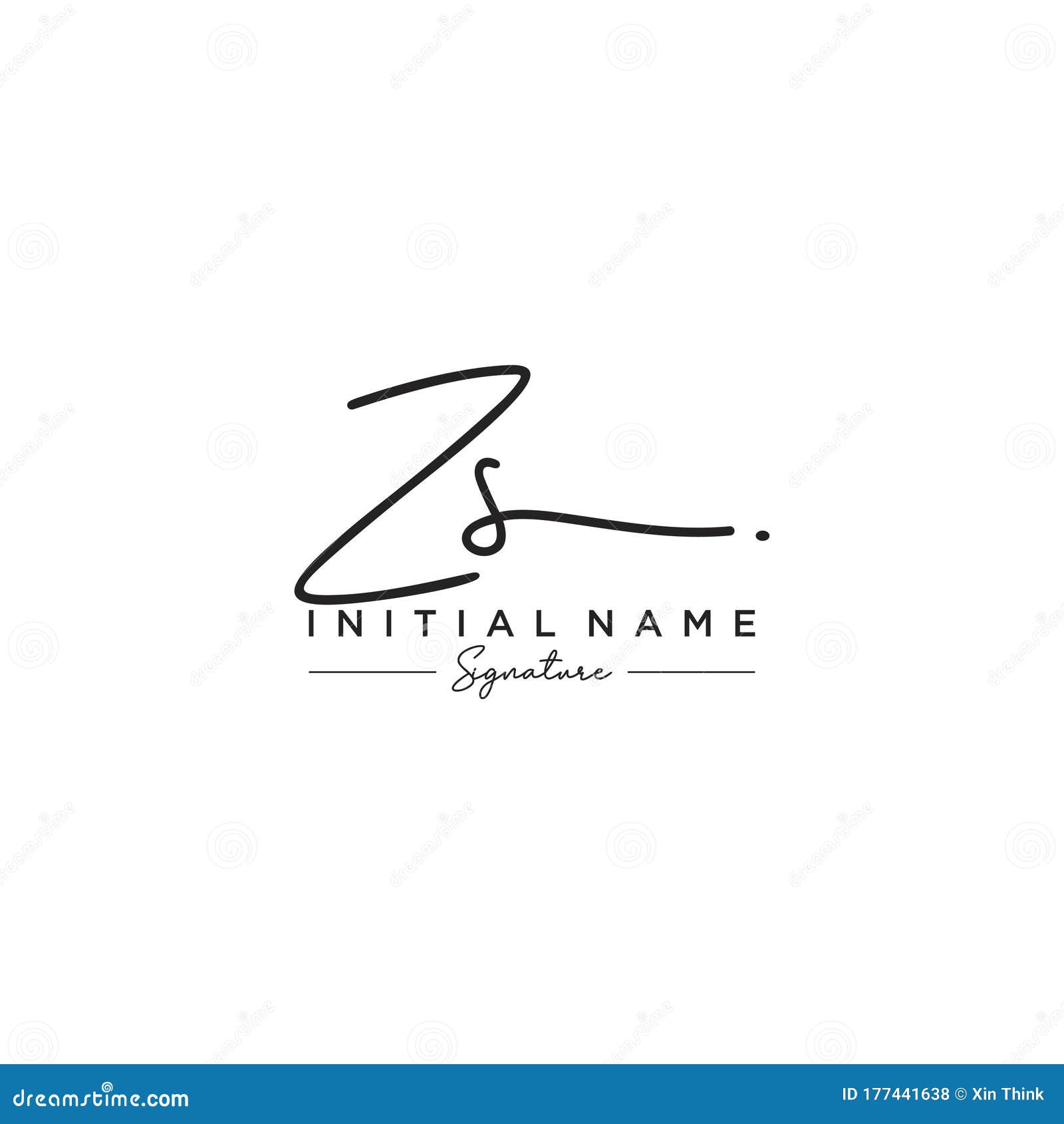 Letter ZS Signature Logo Template Vector Stock Vector - Illustration of ...