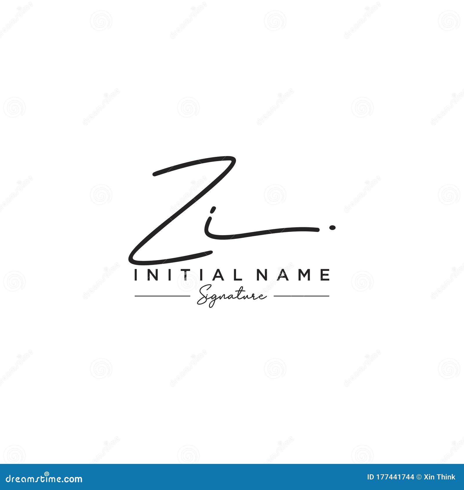 Letter ZI Signature Logo Template Vector Stock Vector - Illustration of ...