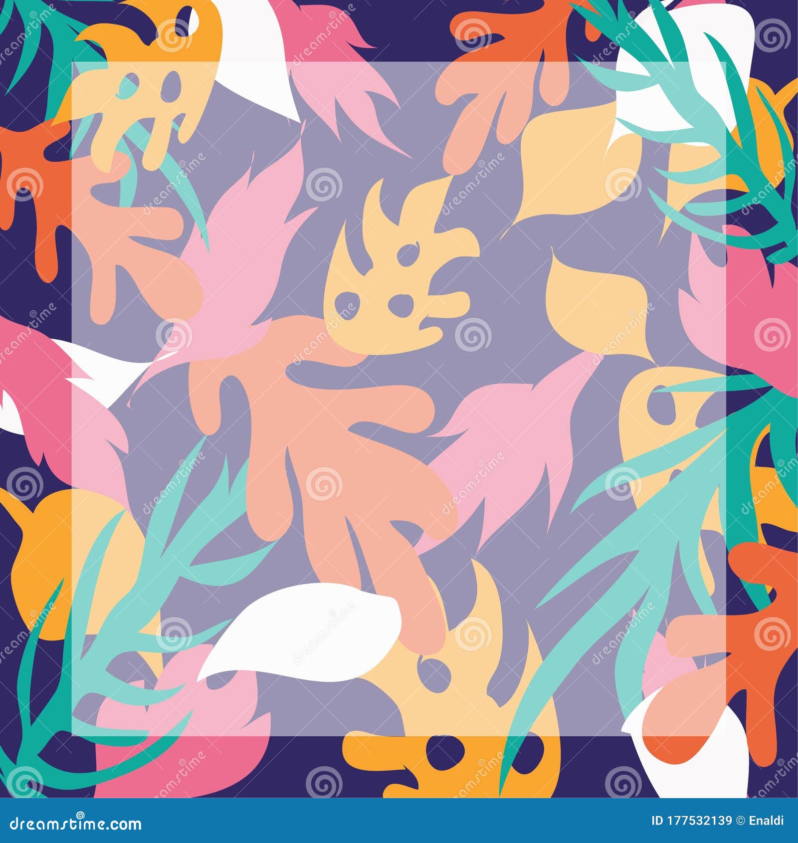 Abstract Colorful Leaves Frames Background Stock Vector - Illustration ...