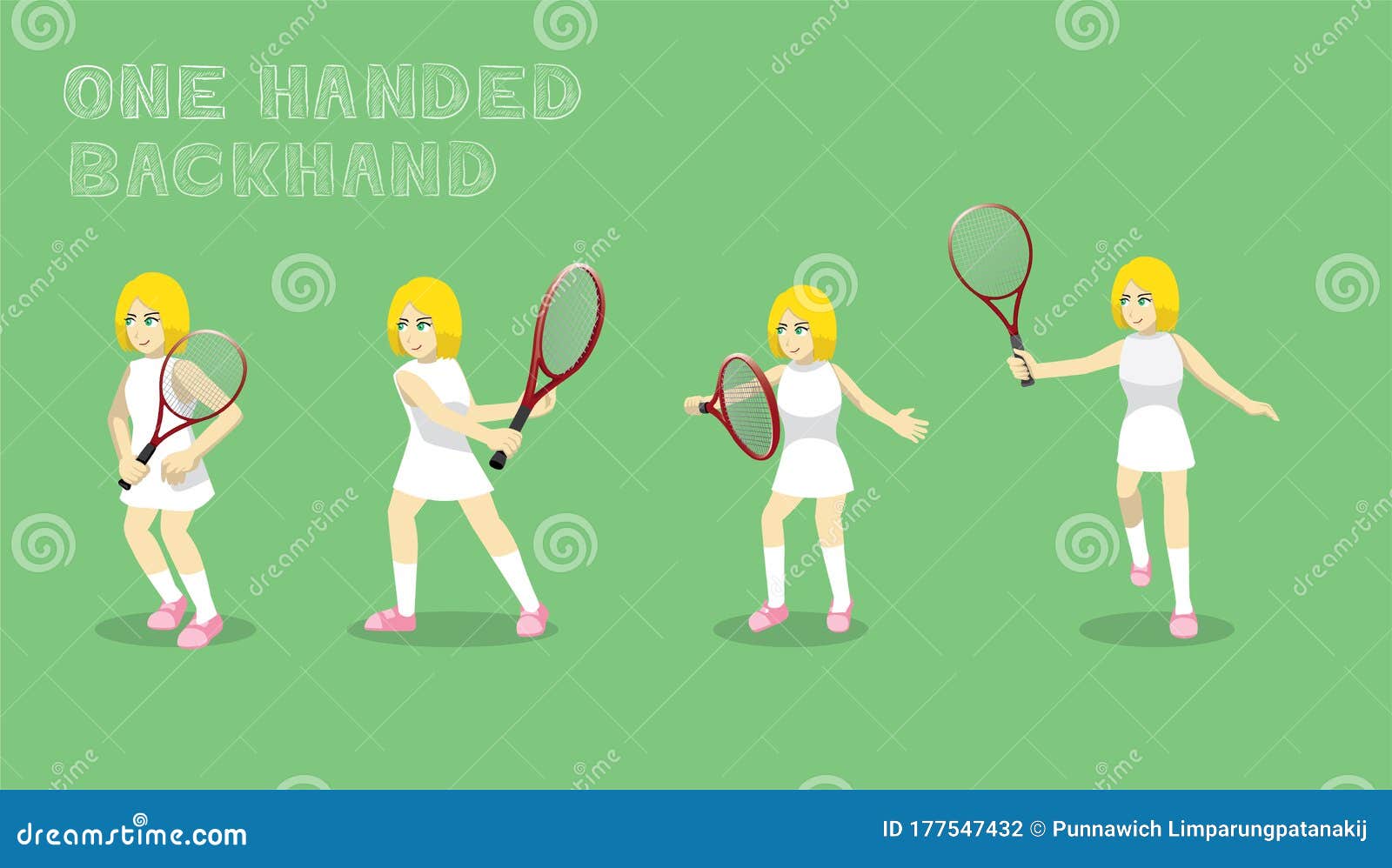 Manga Man Backhand Volley Tennis Set Tutorial Vector Illustration ...