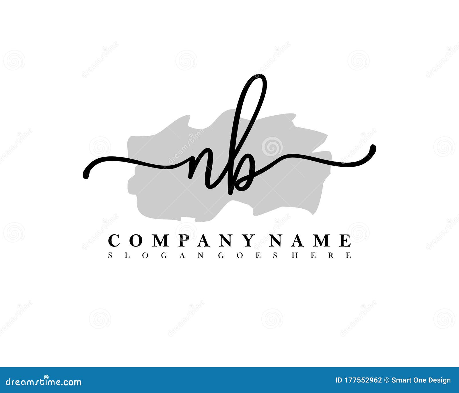 NB Initial Handwriting Logo Template Stock Vector - Illustration of ...
