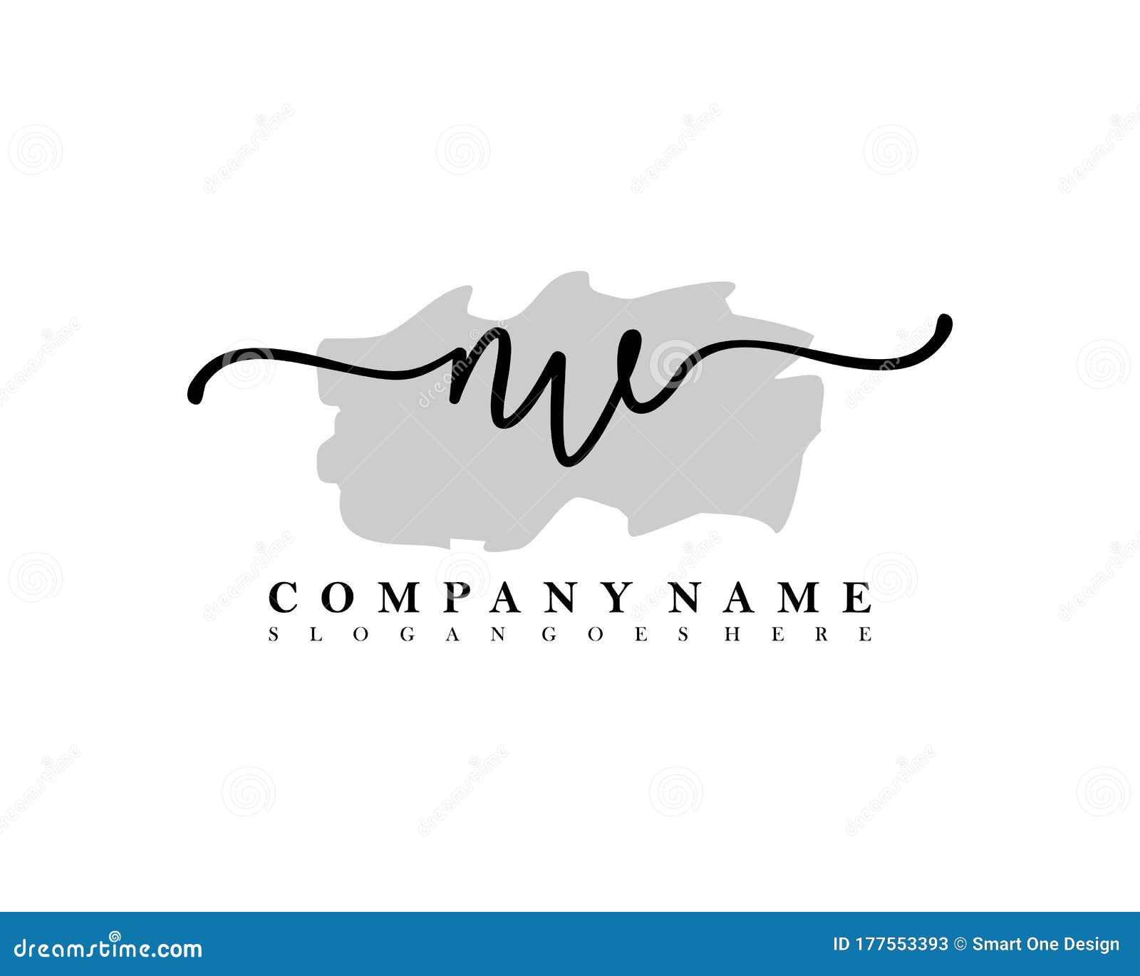 NV Initial Handwriting Logo Template Stock Vector - Illustration of ...