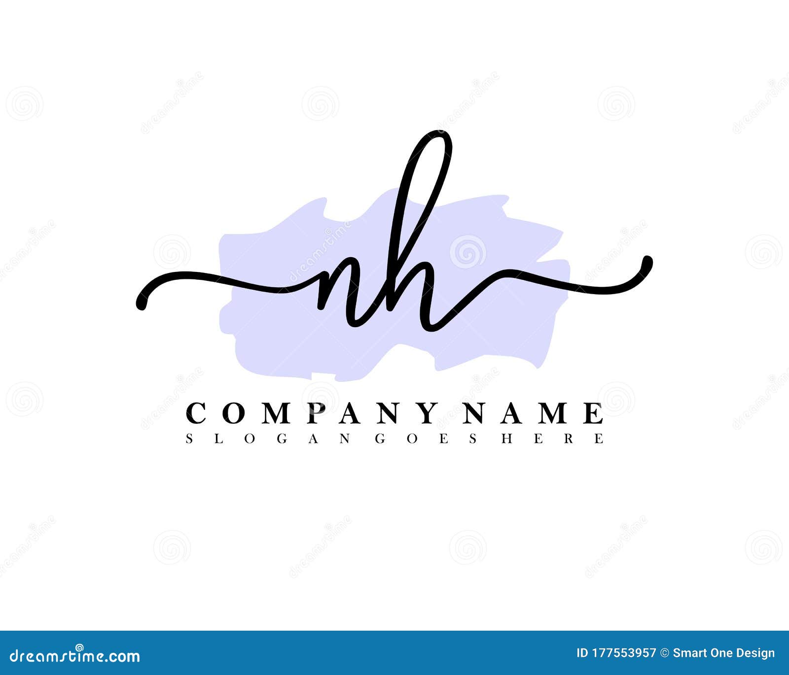 NH Initial Handwriting Logo Template Stock Vector - Illustration of ...