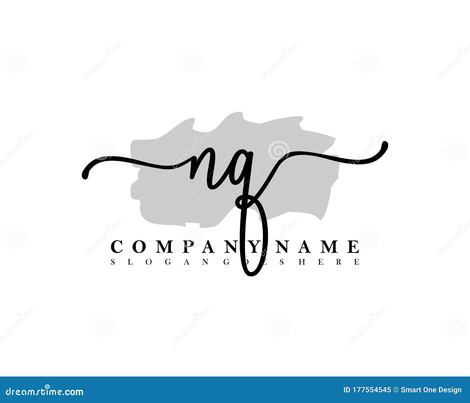 NQ Initial Handwriting Logo Template Stock Vector - Illustration of ...