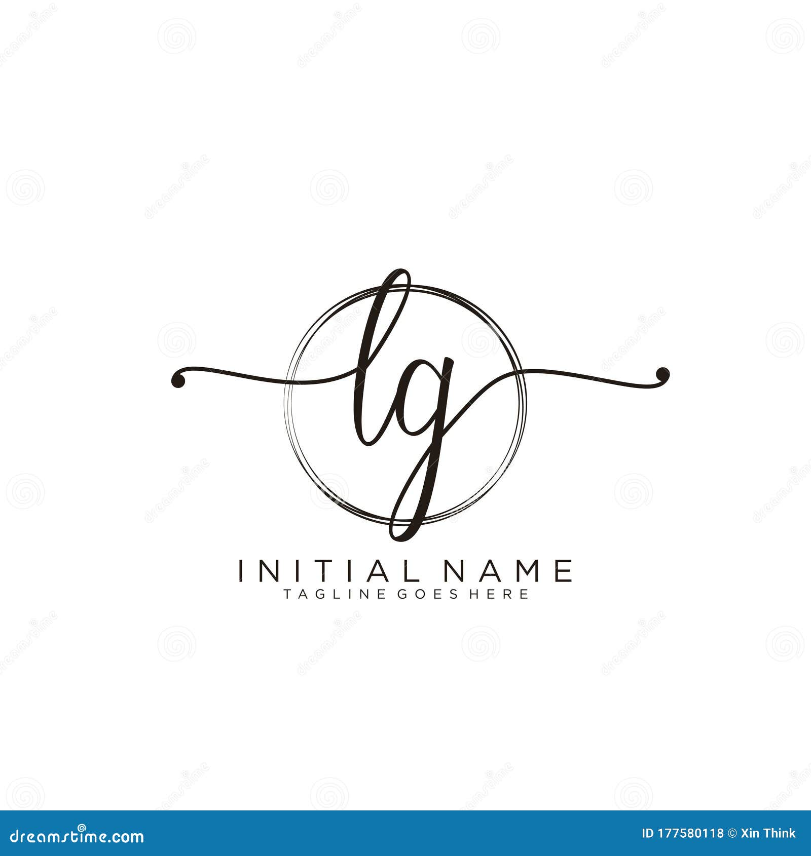 LG Initial Handwriting Logo with Circle Stock Vector - Illustration of ...