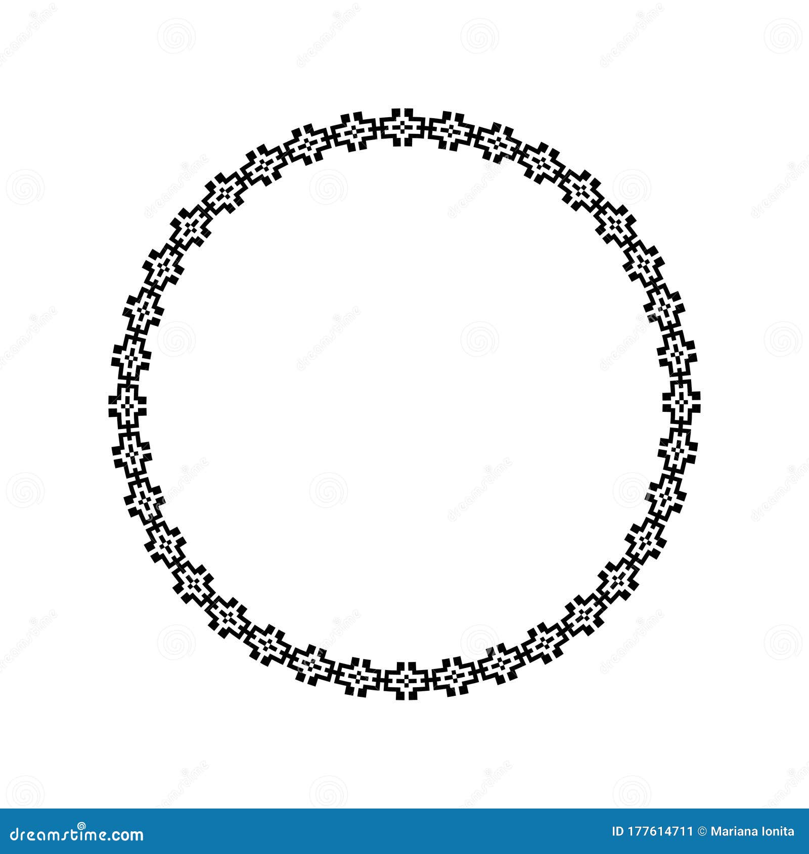 Geometric round frame stock vector. Illustration of folk - 177614711