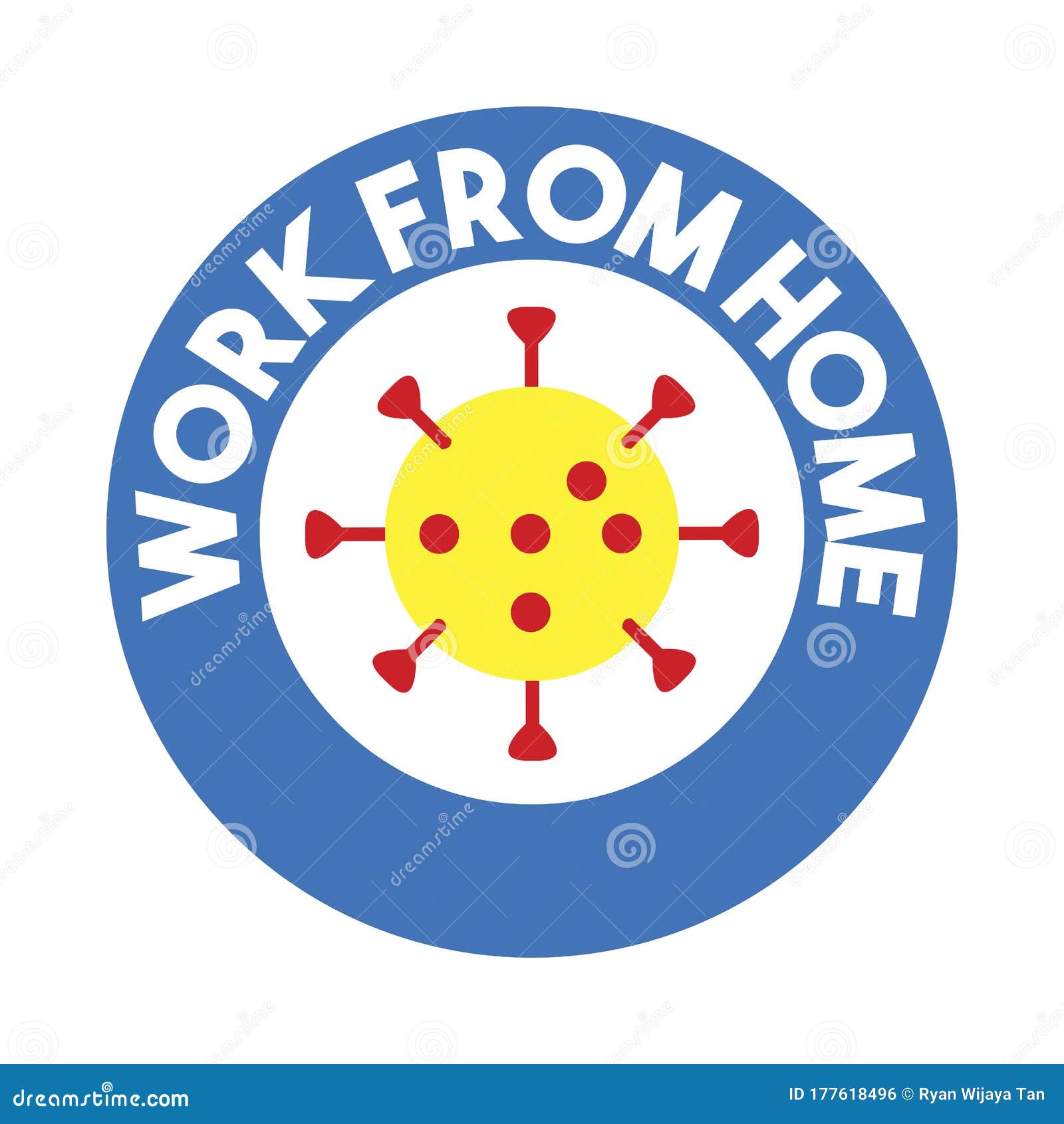 Vector Illustration Of Work From Home Logo | CartoonDealer.com #177618496