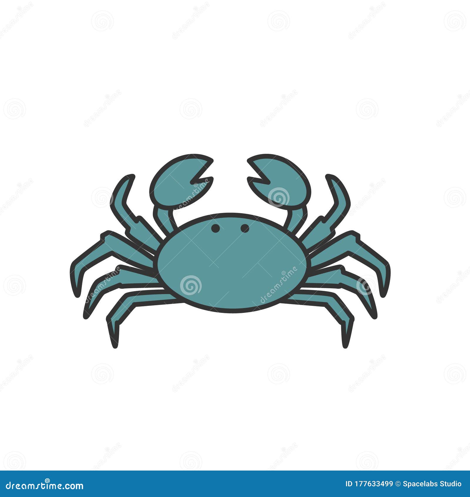 Cute Crab Icon Design Illustration Animated Blue Stock Illustration ...