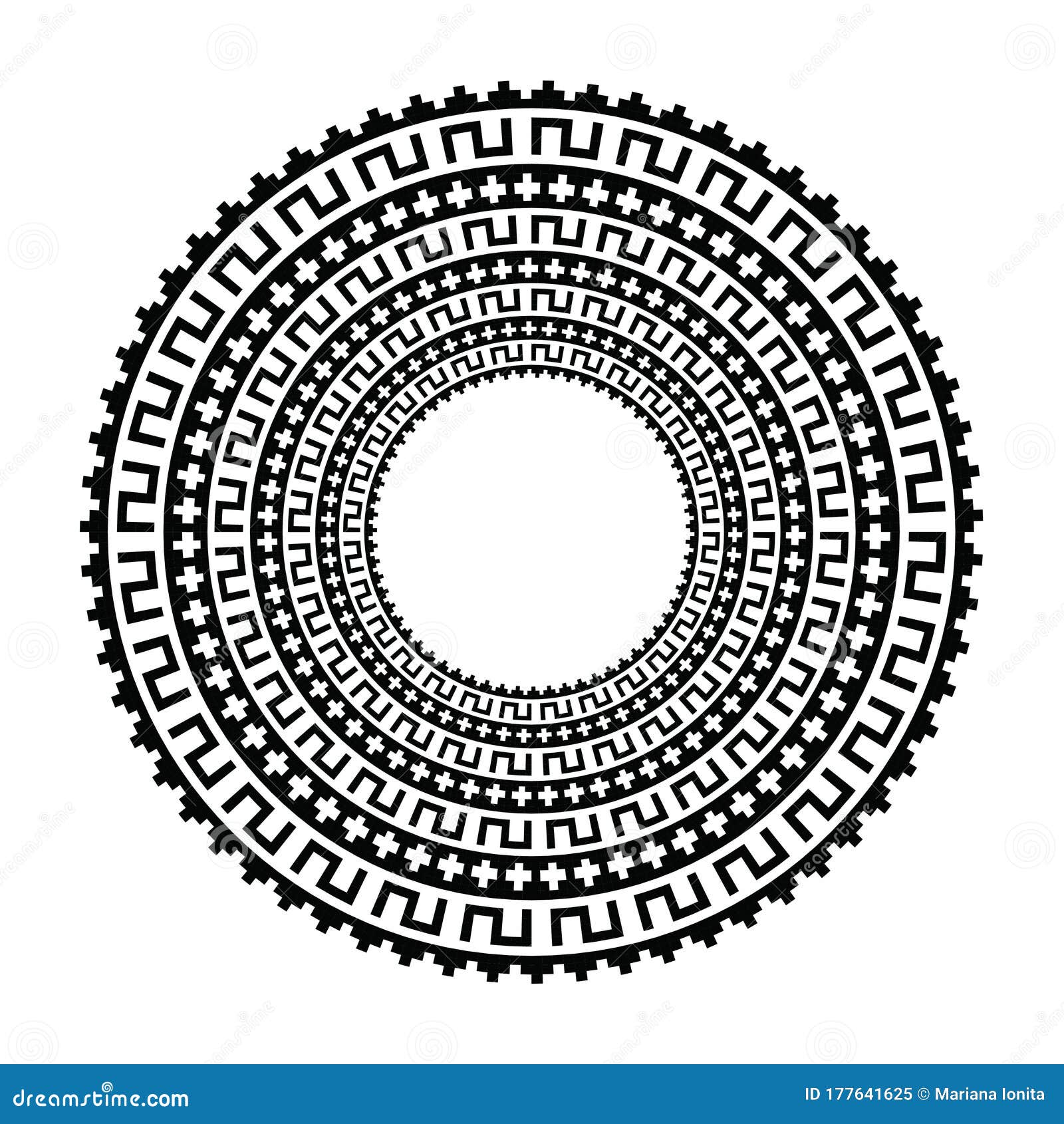 Geometric round shape stock vector. Illustration of black - 177641625