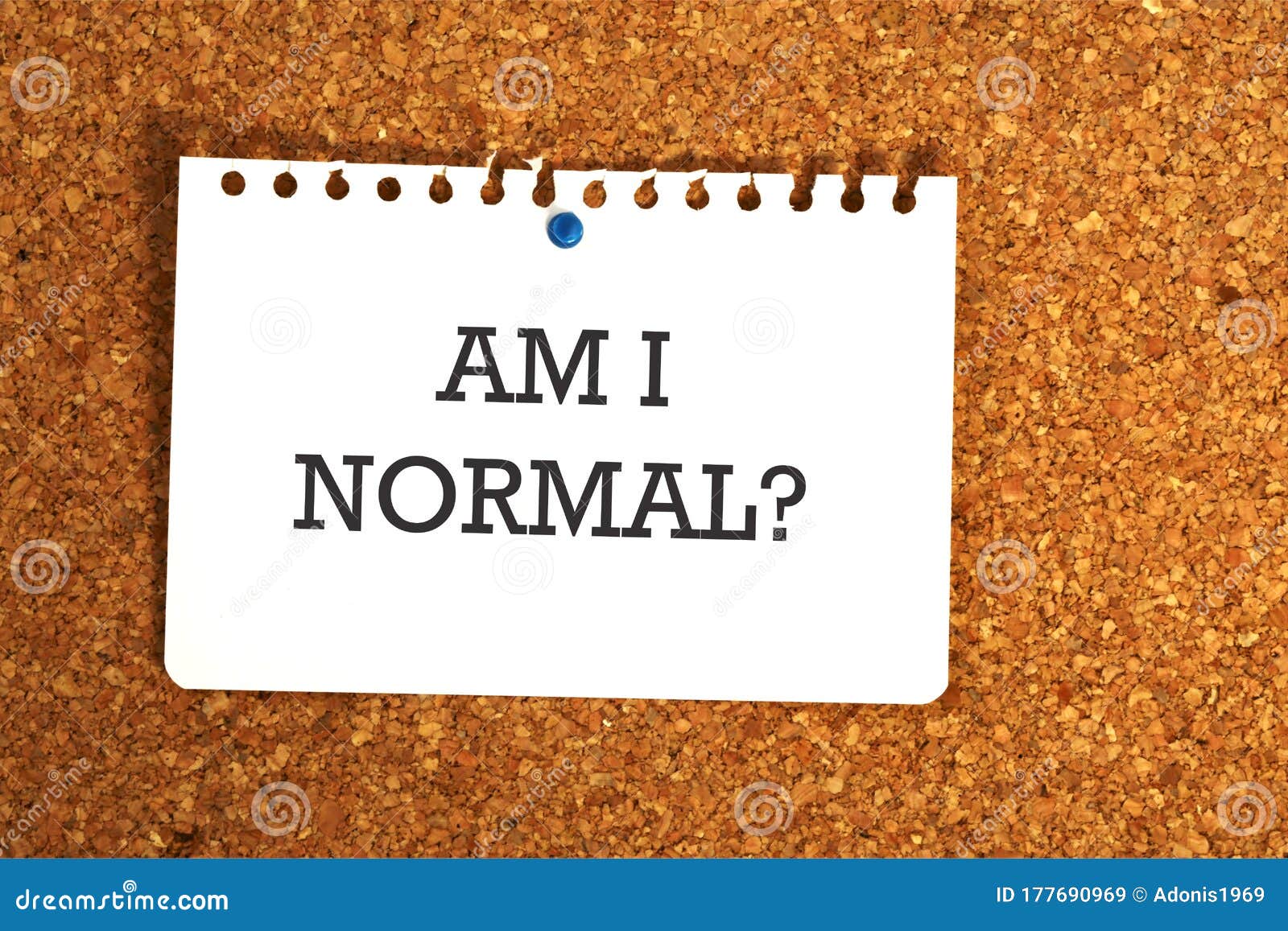 Am i normal on paper stock image. Image of corkboard - 177690969