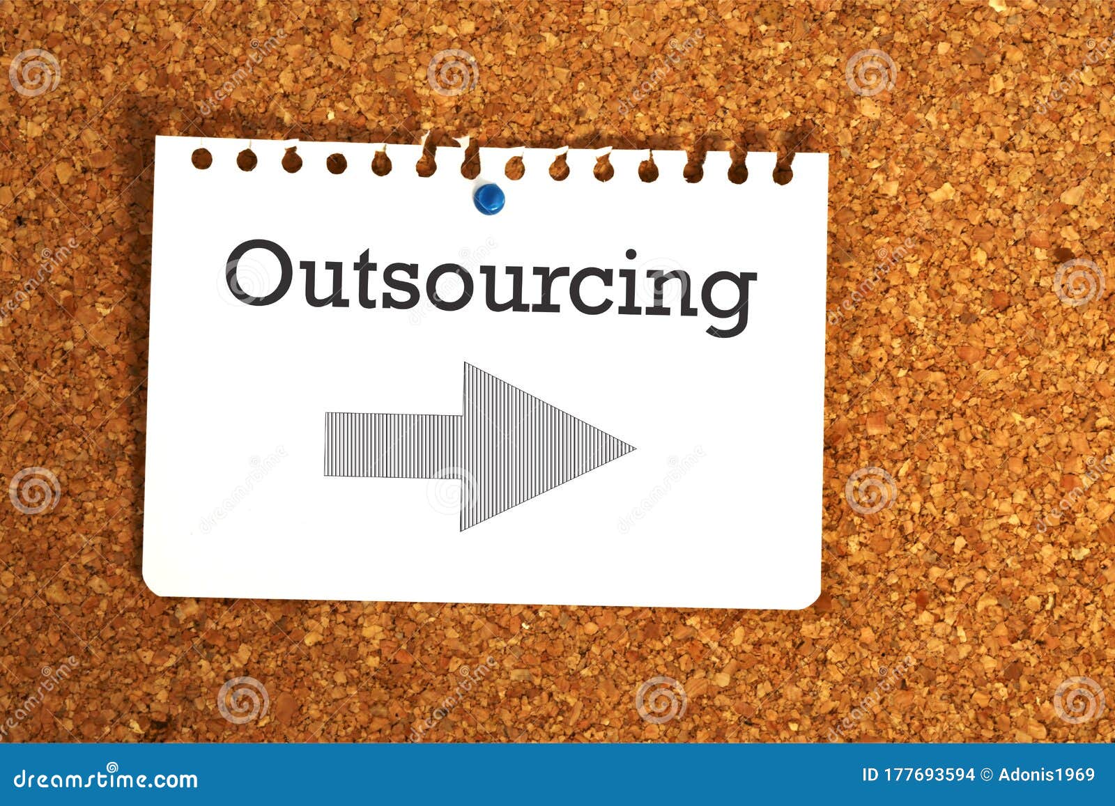 Outsourcing on paper stock photo. Image of creative - 177693594
