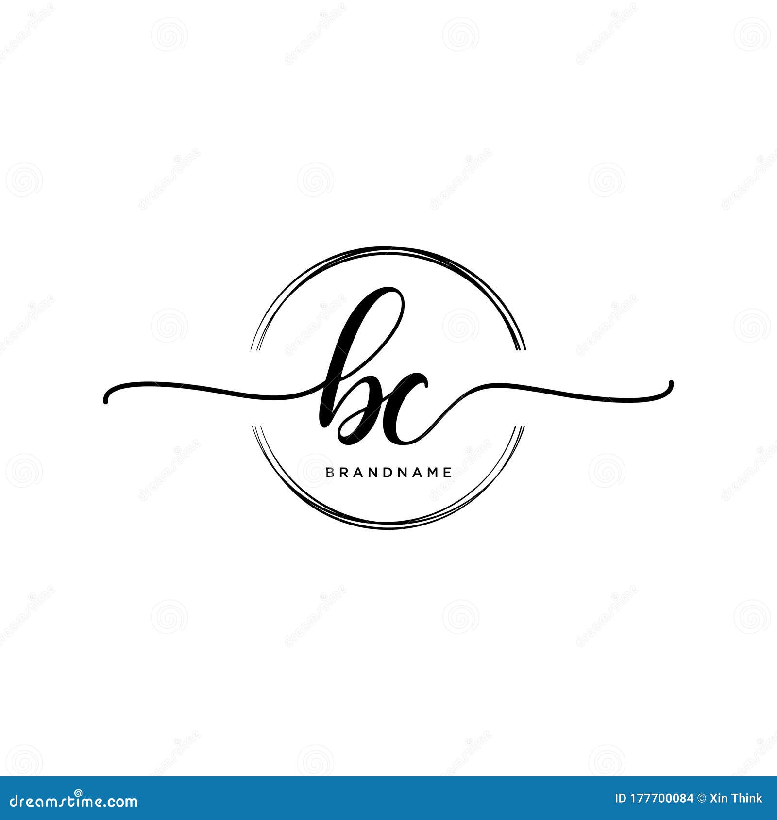 BC Initial Handwriting Logo with Circle Stock Illustration ...