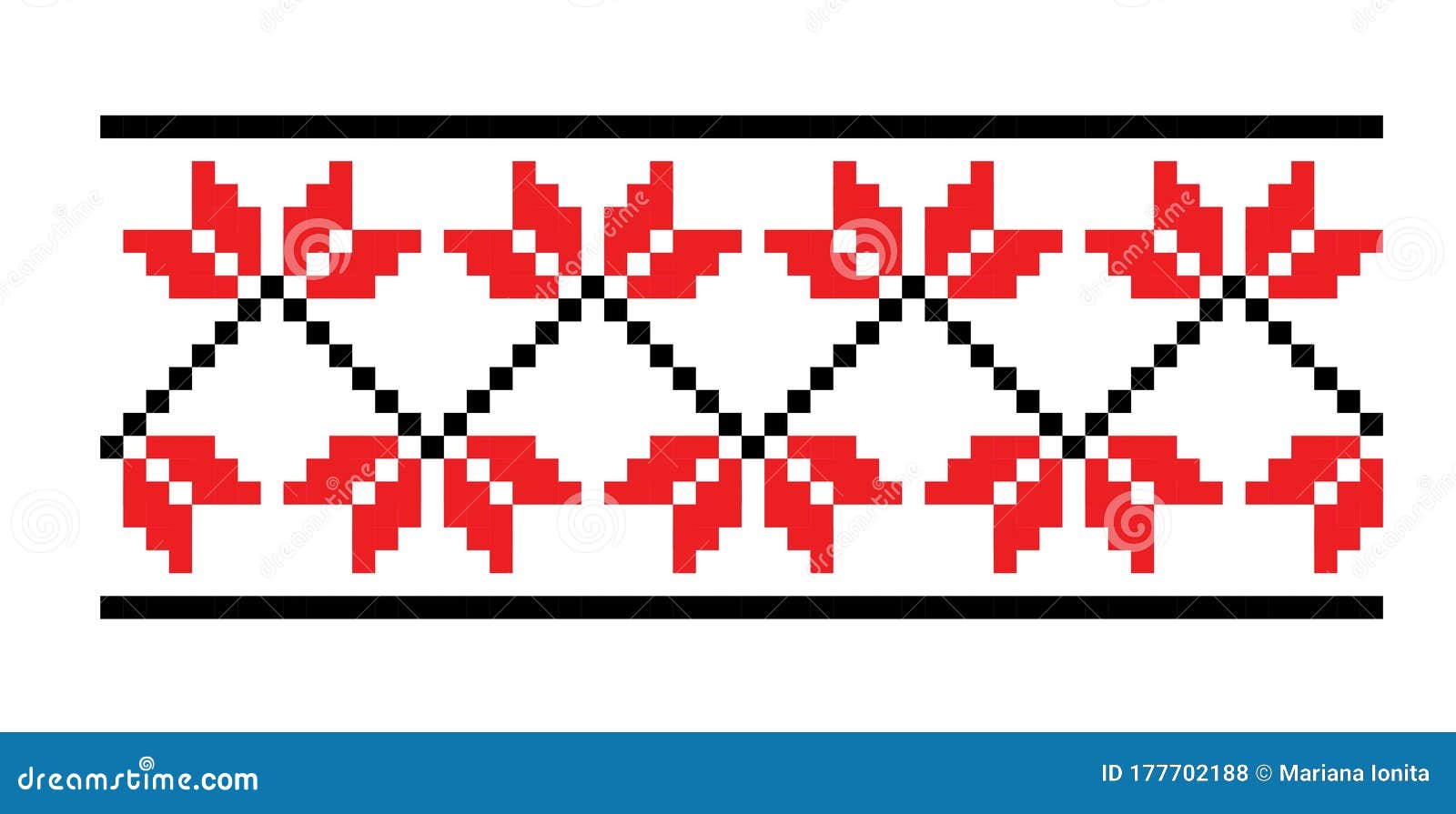 Traditional Folk Border Seamless Pattern Stock Vector - Illustration of ...