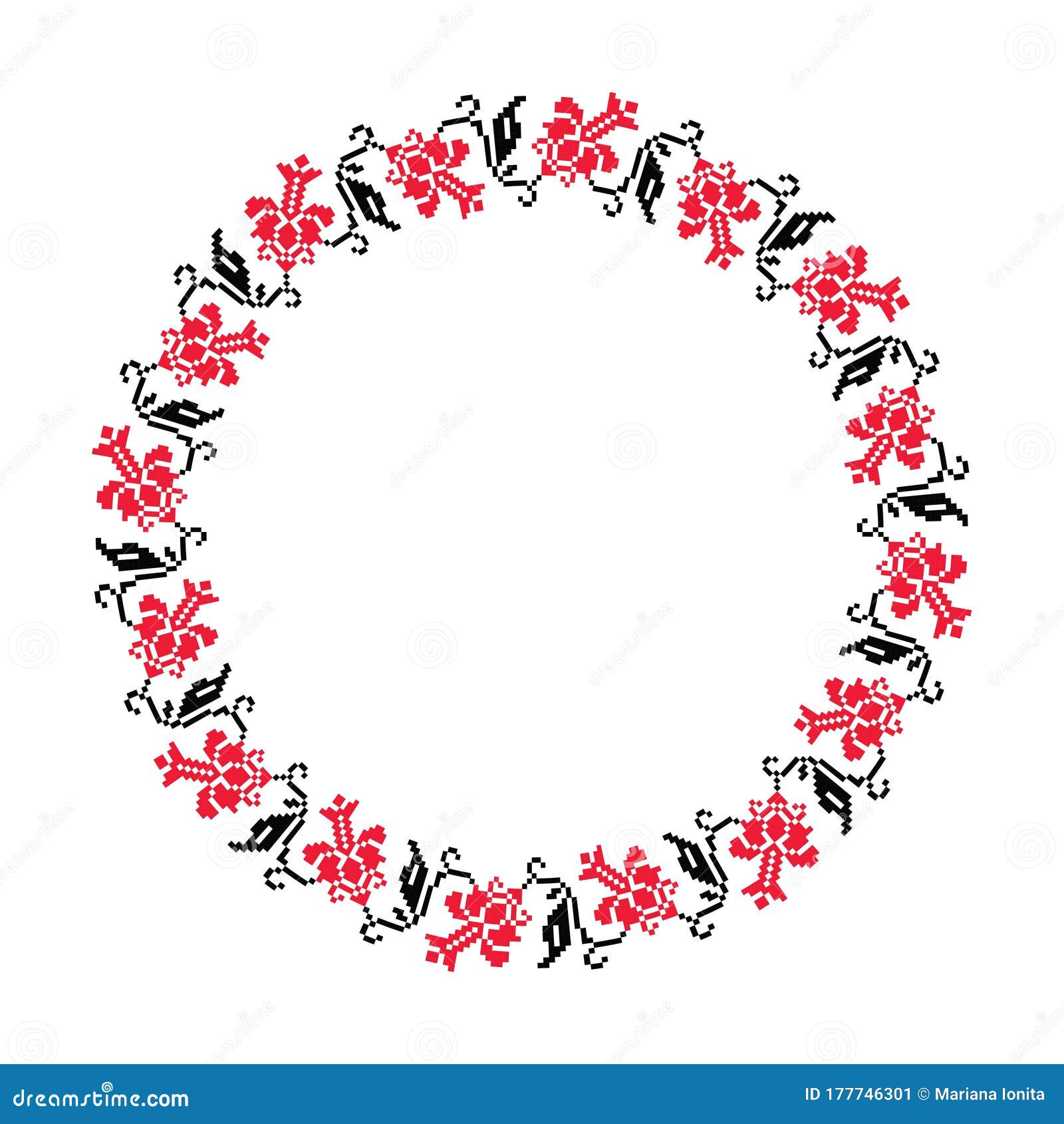 Traditional Romanian Frame Floral Embroidery Motif Stock Vector ...